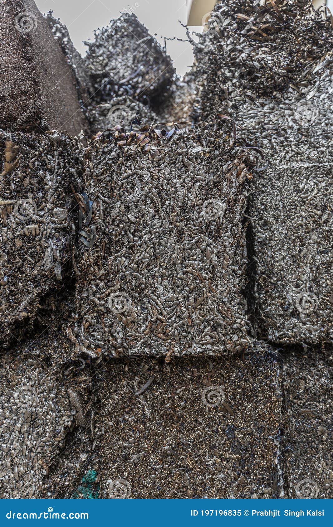Metal Scrap Compressed into a Solid Metal Scrap Cubes, Ready for ...