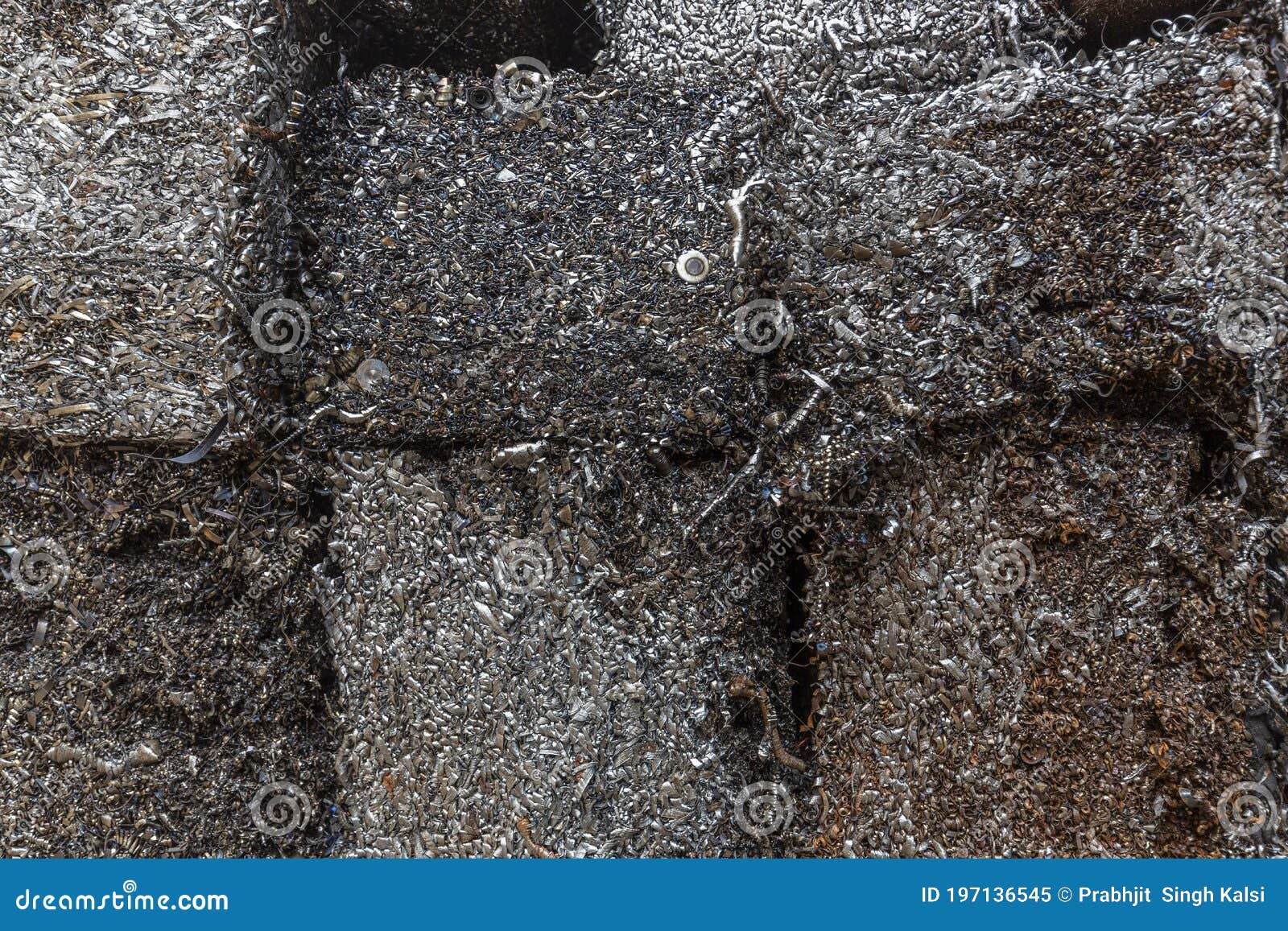 Metal Scrap Compressed into a Solid Metal Scrap Cubes, Ready for ...