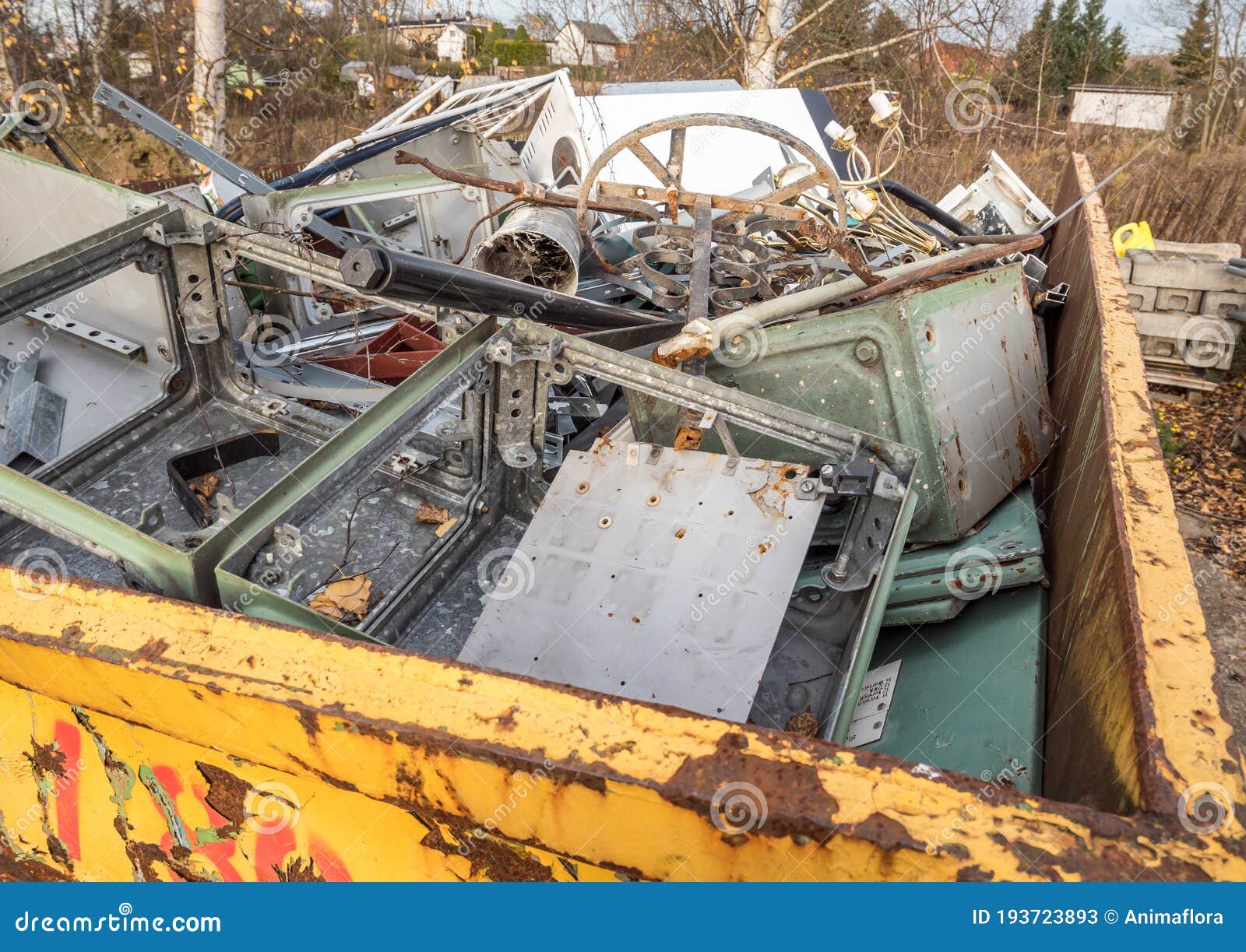 Metal Scrap Container Yard Industry Stock Image - Image of renovate ...