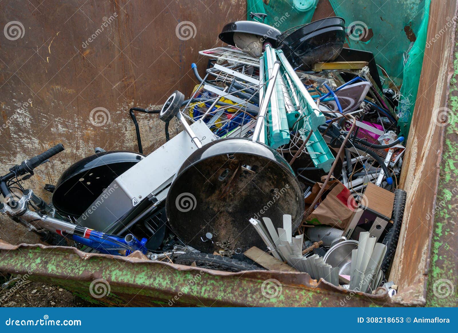 Metal Scrap Containers at a Recycling Center Stock Image - Image of ...