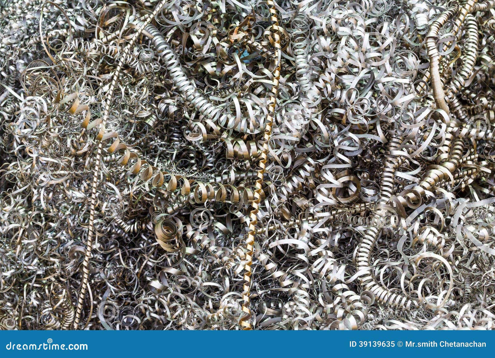 Metal Scrap from Lathe Machine Stock Image - Image of close, curly ...