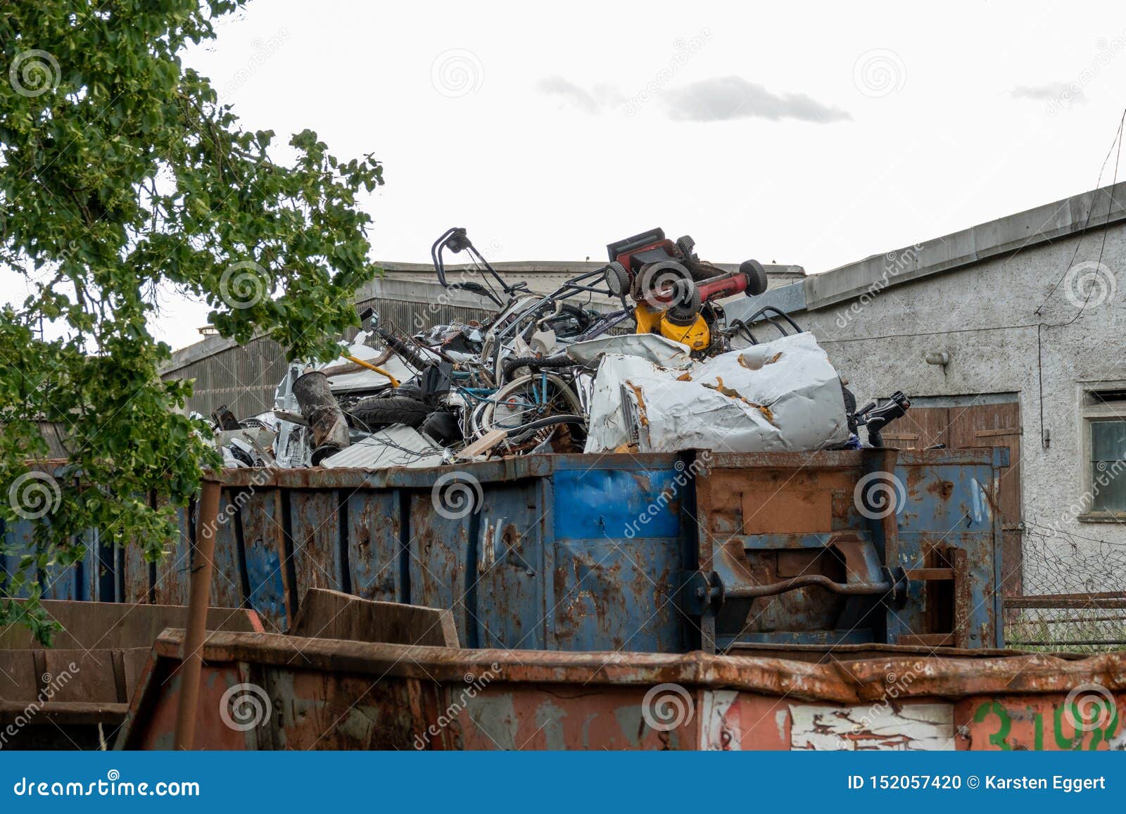 Metal Scrap is Located in Large Container Stock Photo - Image of ...