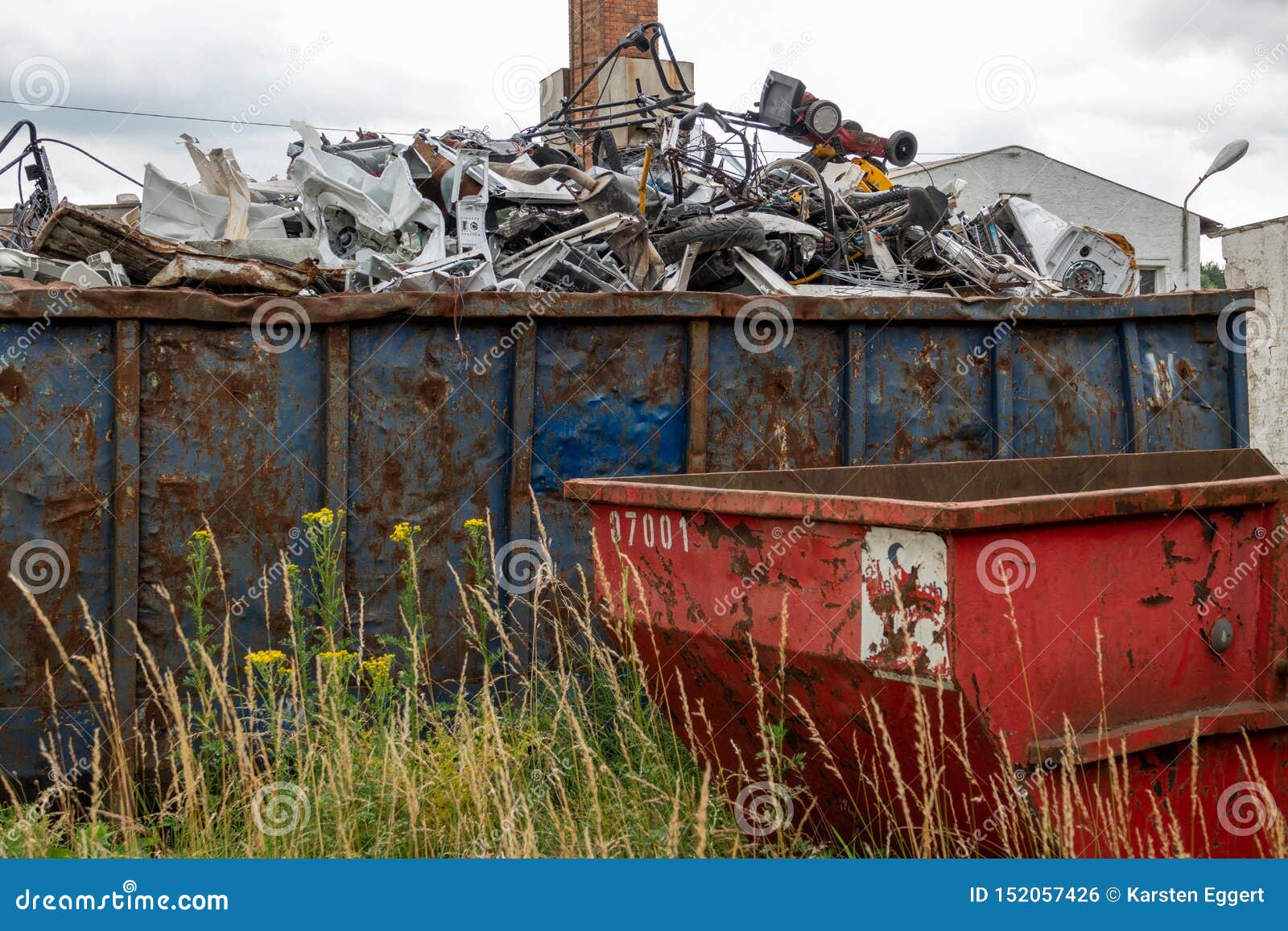 Metal Scrap is Located in Large Container Stock Photo - Image of metal ...