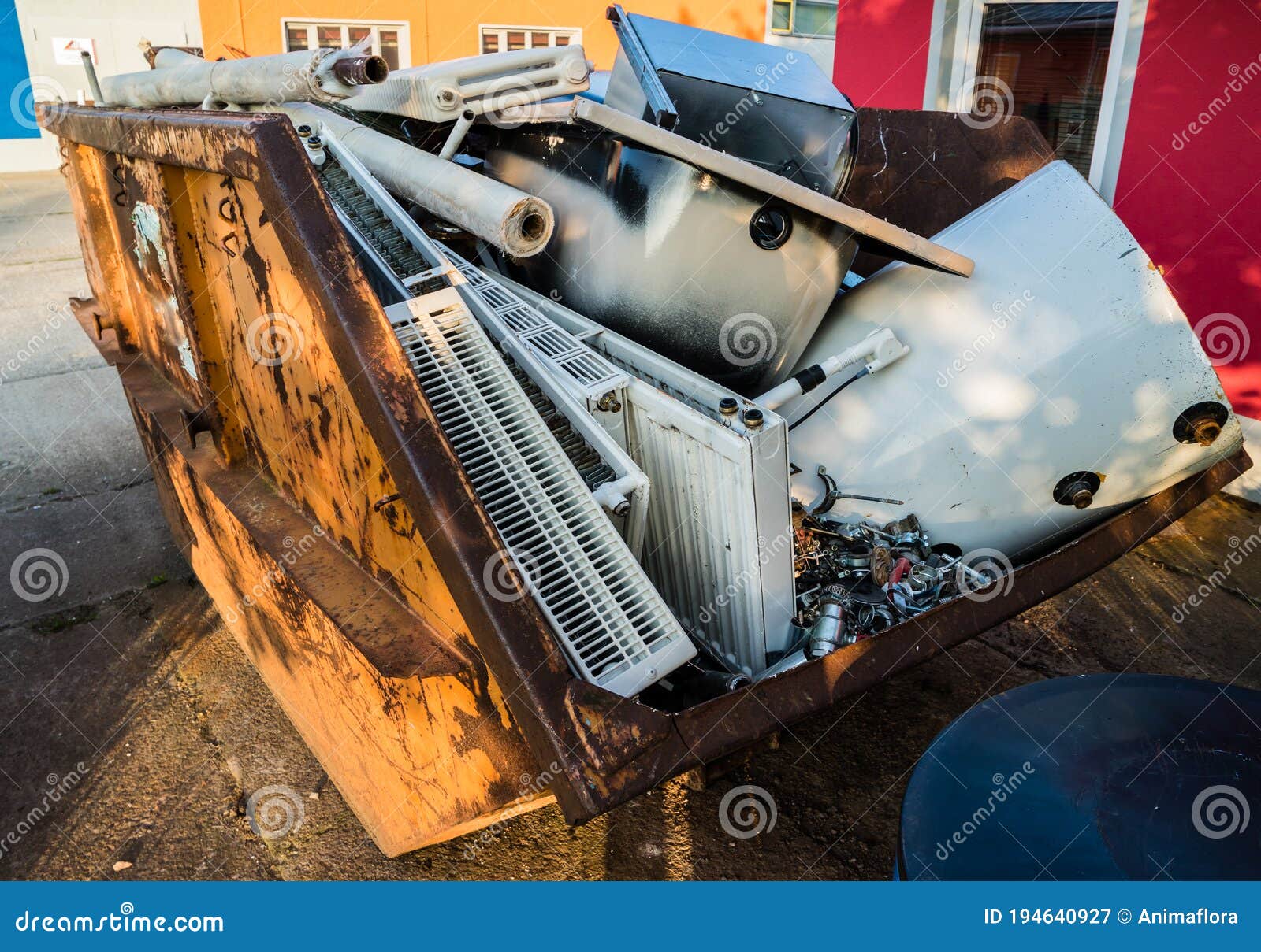 Metal Scrap Recycling in Containers Stock Image - Image of container ...