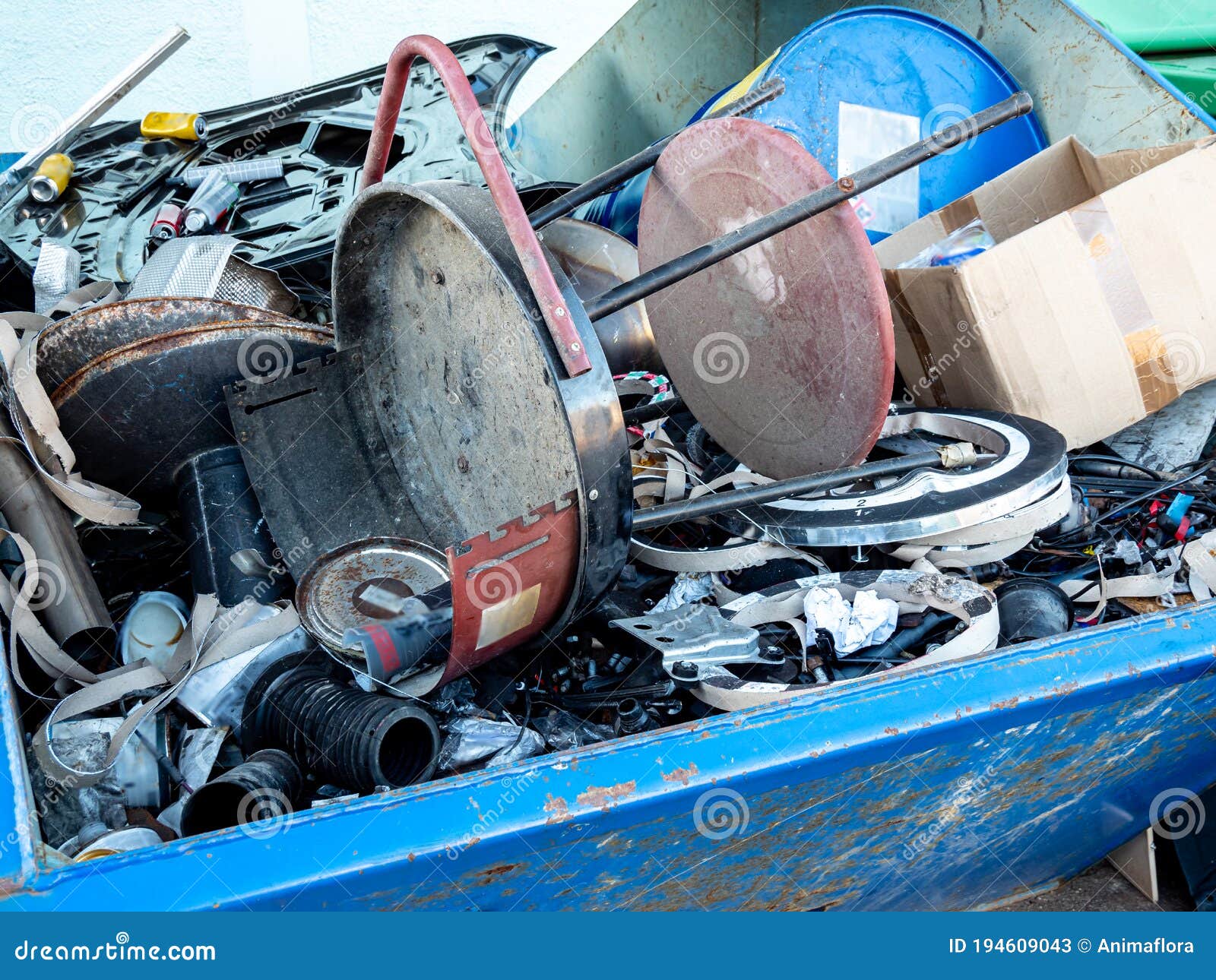 Metal Scrap in a Waste Sorting Container Stock Image - Image of thieves ...