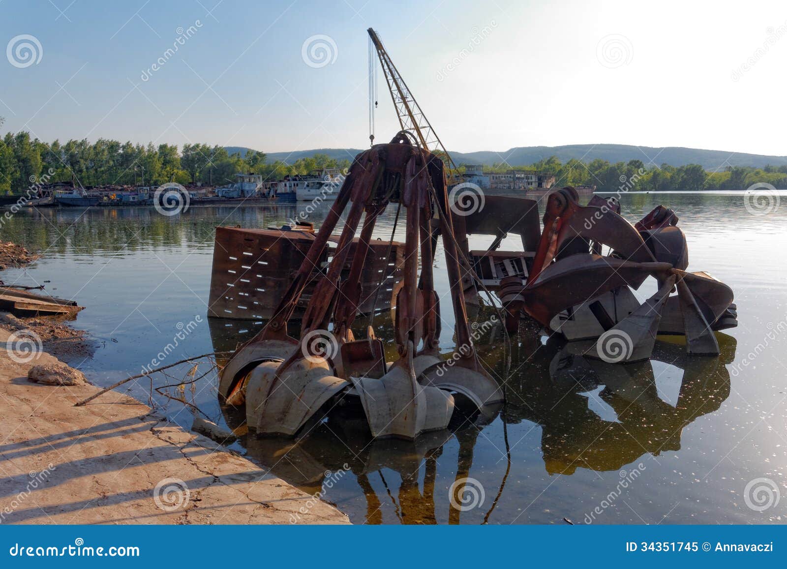 Metal scrap in the water stock image. Image of iron, water - 34351745