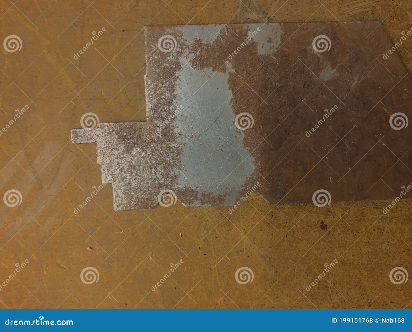 Metal Scrap on Wooden Table Stock Photo - Image of closeup, color ...