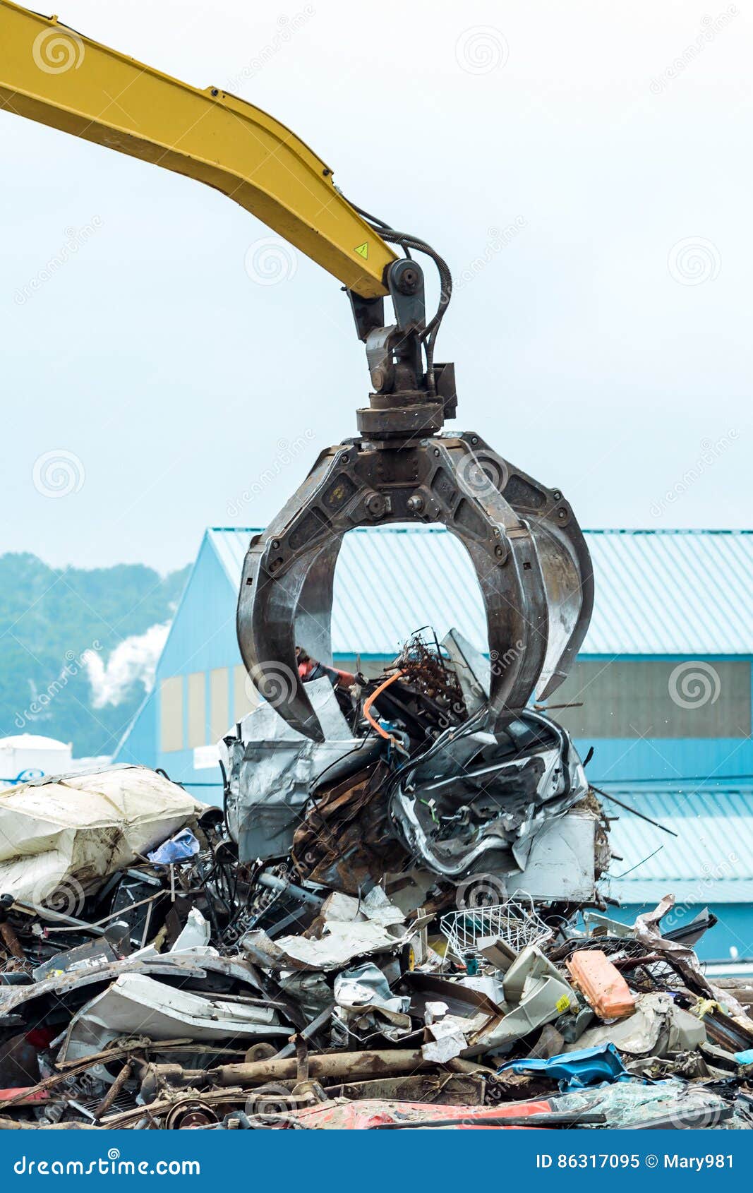 Metal Scrap Yard Crane stock image. Image of iron, salvage - 86317095