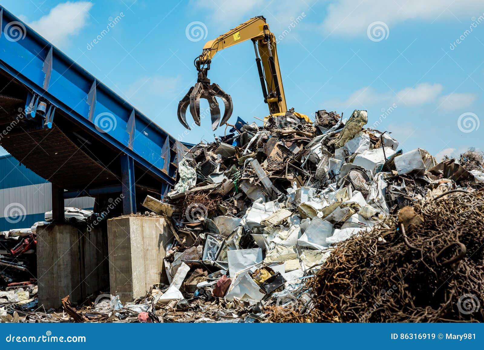 Metal Scrap Yard Machine stock image. Image of recycle - 86316919