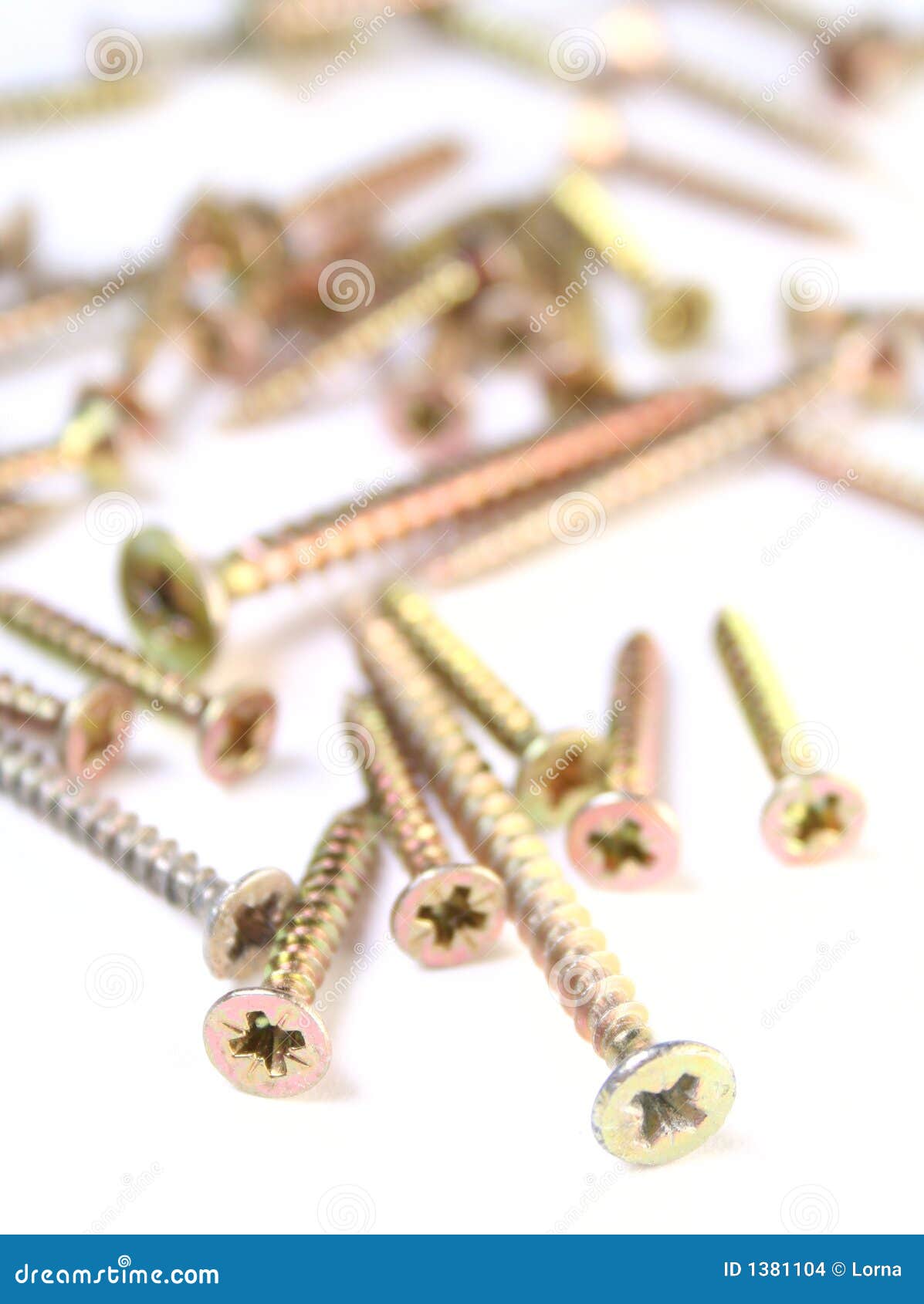 Metal screws stock photo. Image of wood, bright, shiny - 1381104