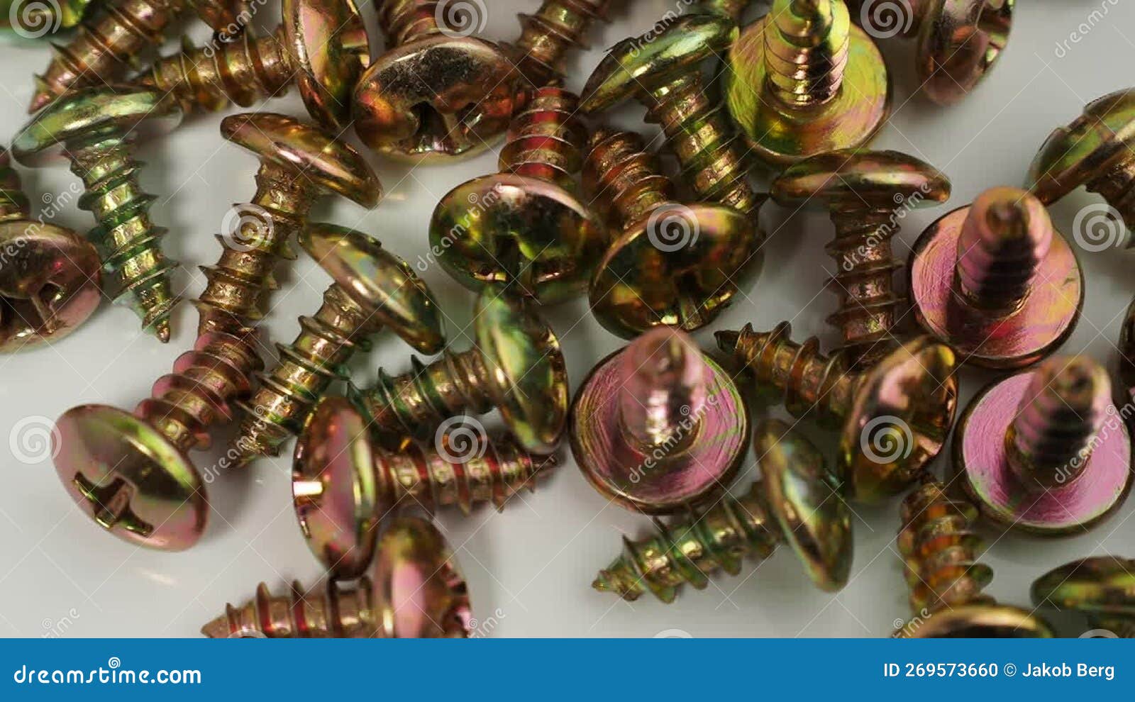 Metal Screws on a White Background. Rotating Screws for Driving into ...