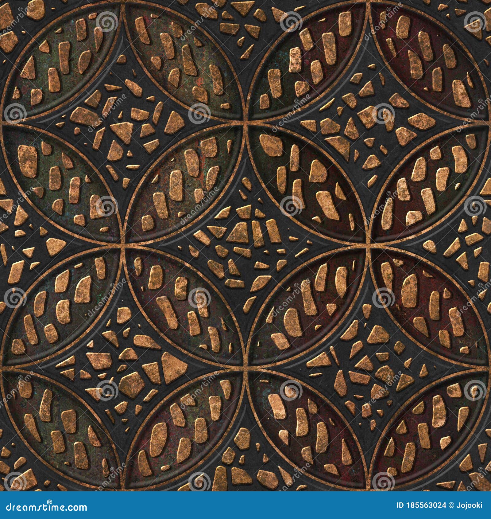 Metal Seamless Texture with Pattern, 3d Illustration Stock Illustration ...