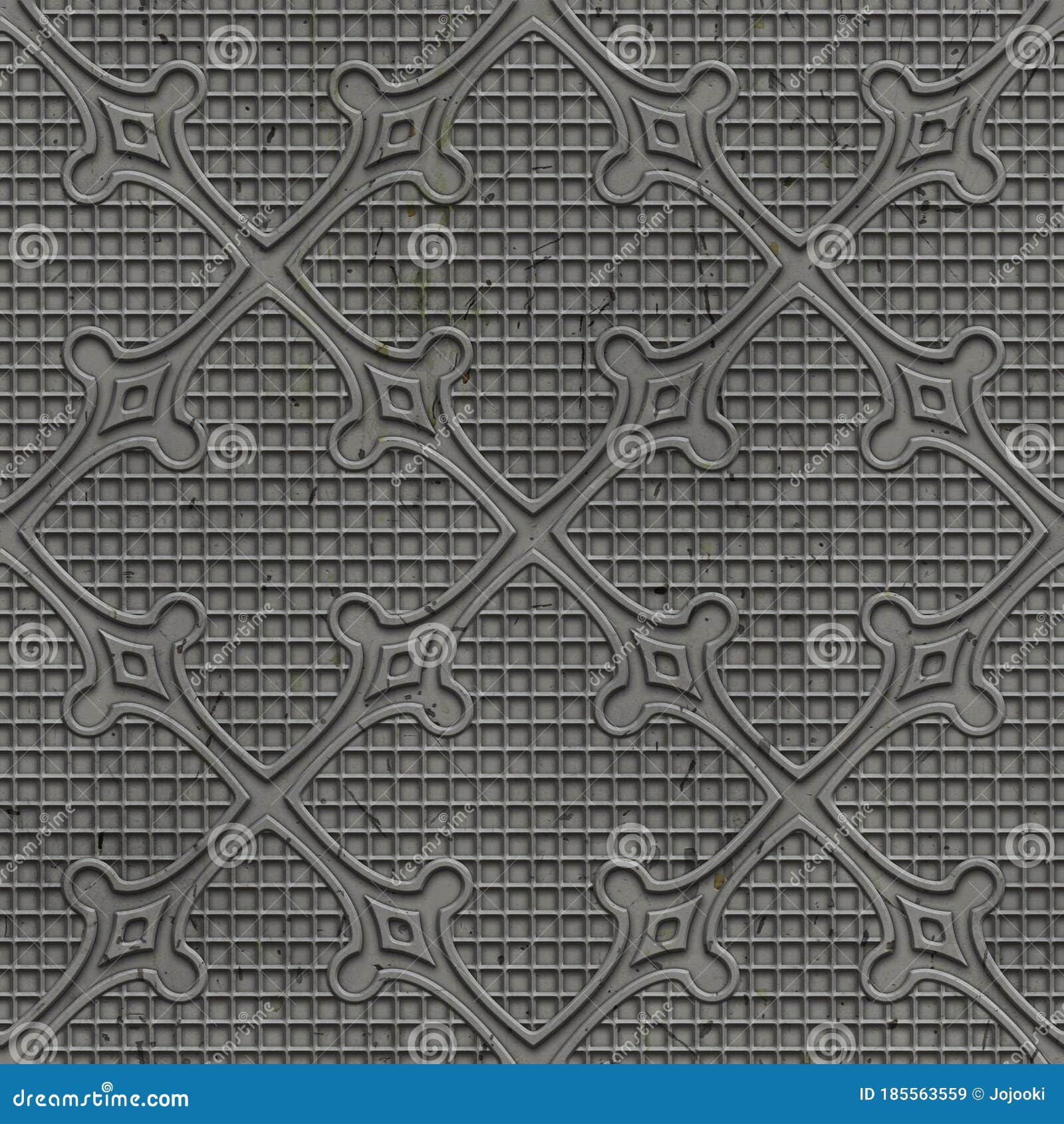 Metal Seamless Texture with Pattern, Panel, 3d Illustration Stock ...