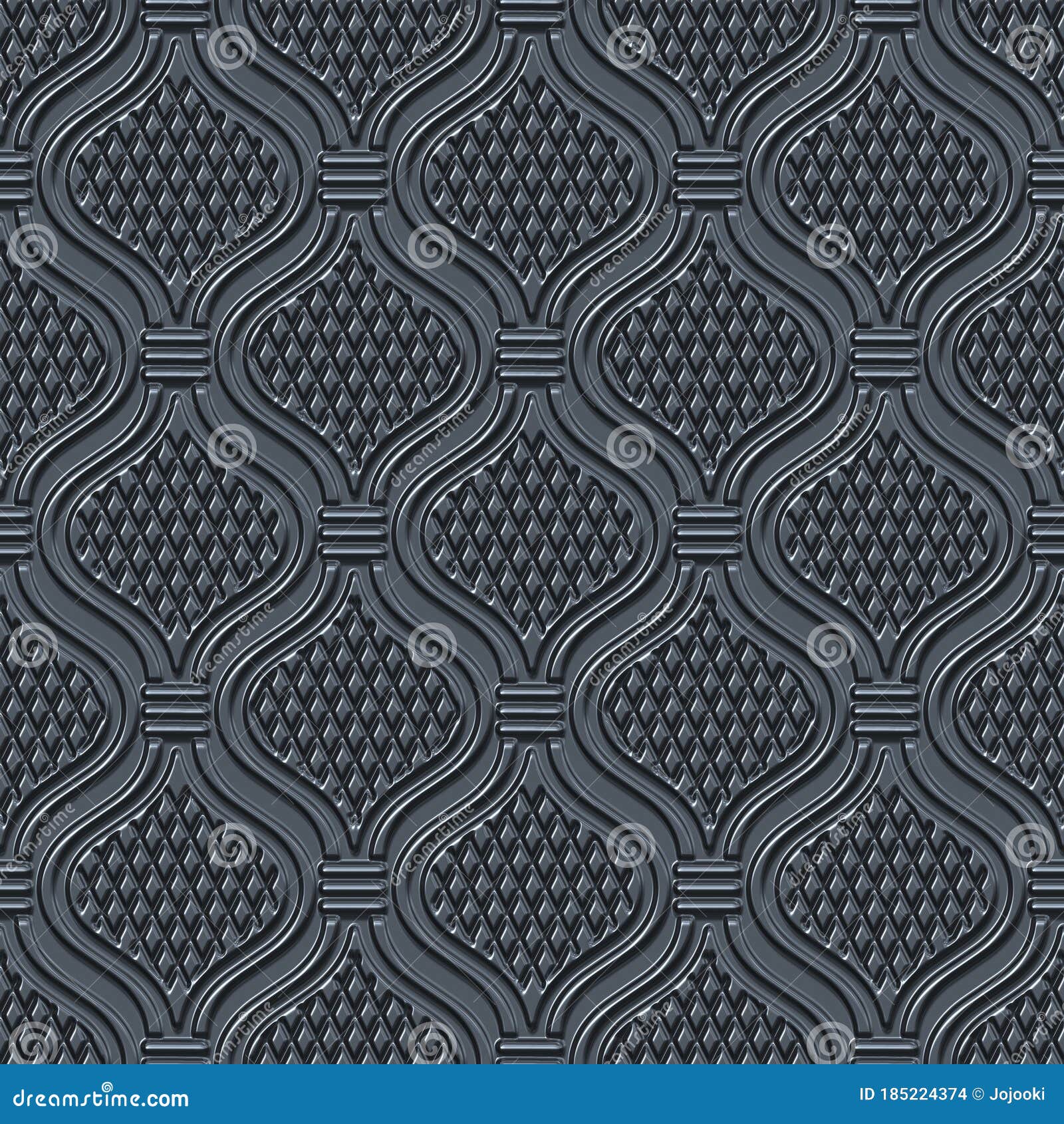 Metal Seamless Texture with Relief Pattern, Panel,3d Illustration Stock ...
