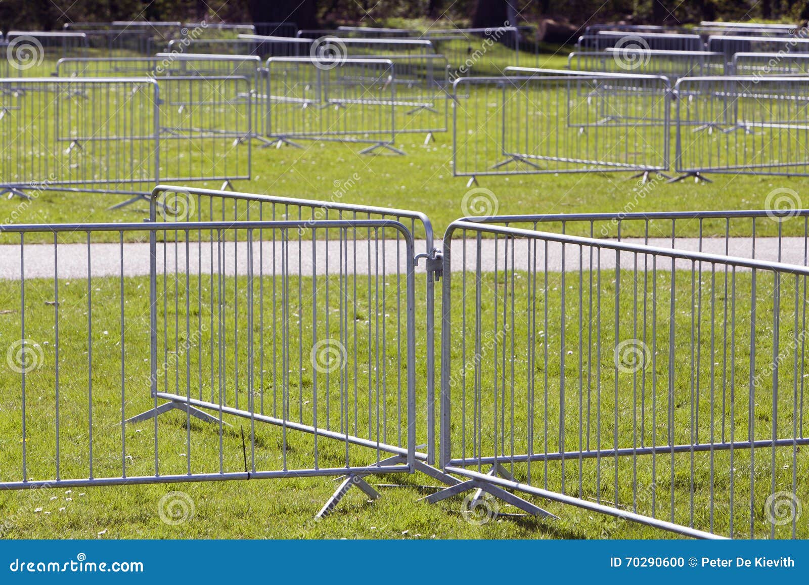 Metal security barriers stock photo. Image of cross, festival - 70290600