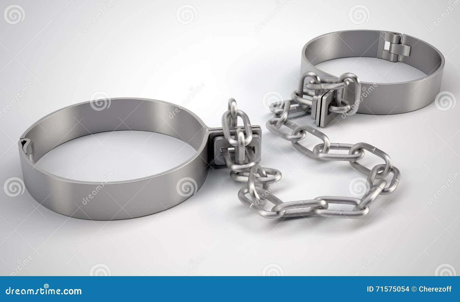 Metal Shackles, on Gray Background Stock Photo - Image of prisoner ...