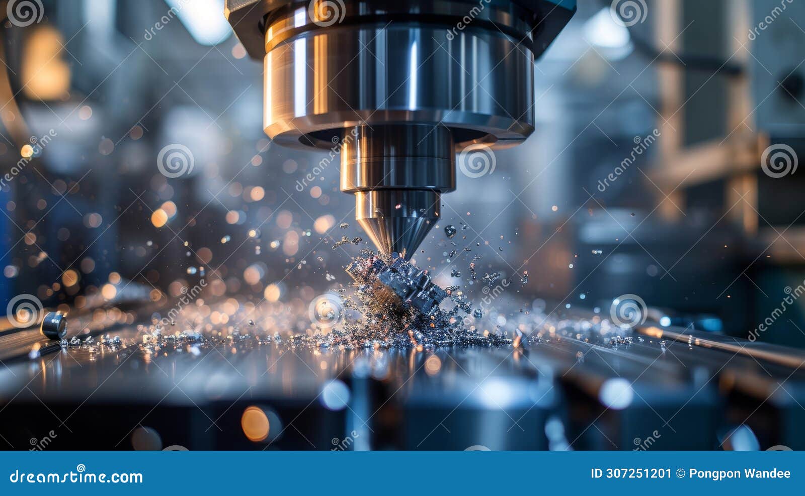 Metal Shavings and Patterns from CNC Milling Machine Operation Stock ...