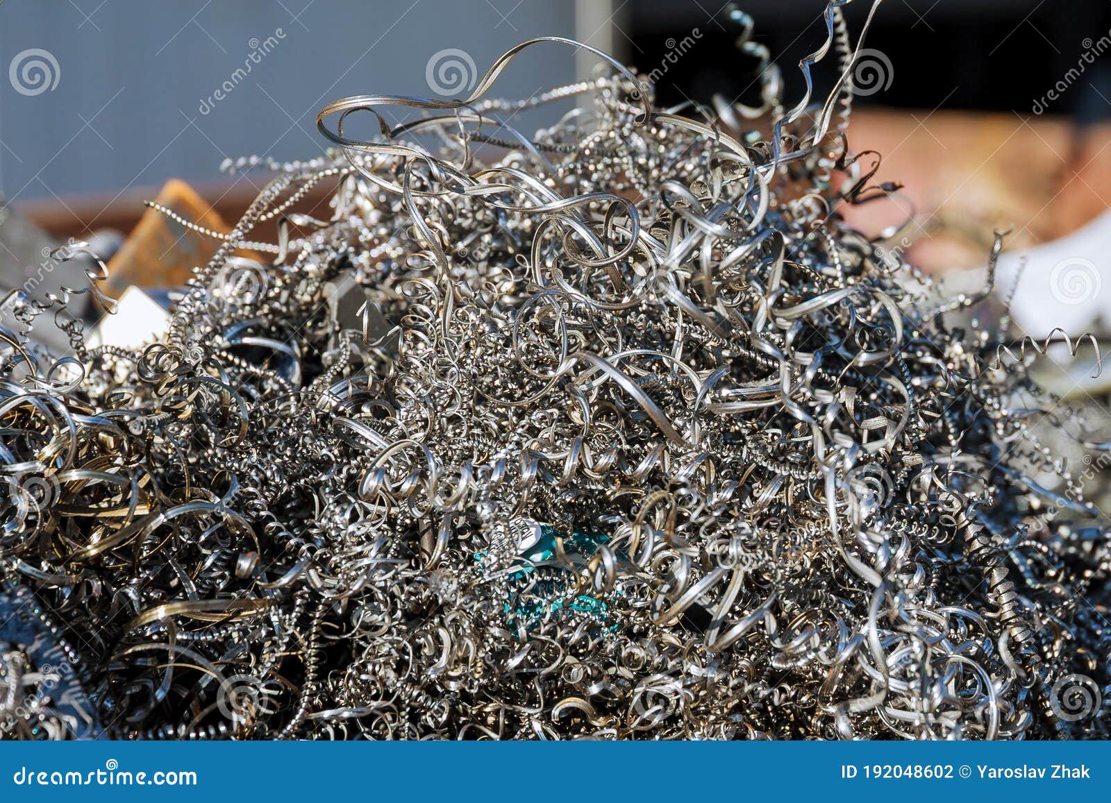 Metal Shavings. Metal Processing on CNC Machines in Production. Wastes ...