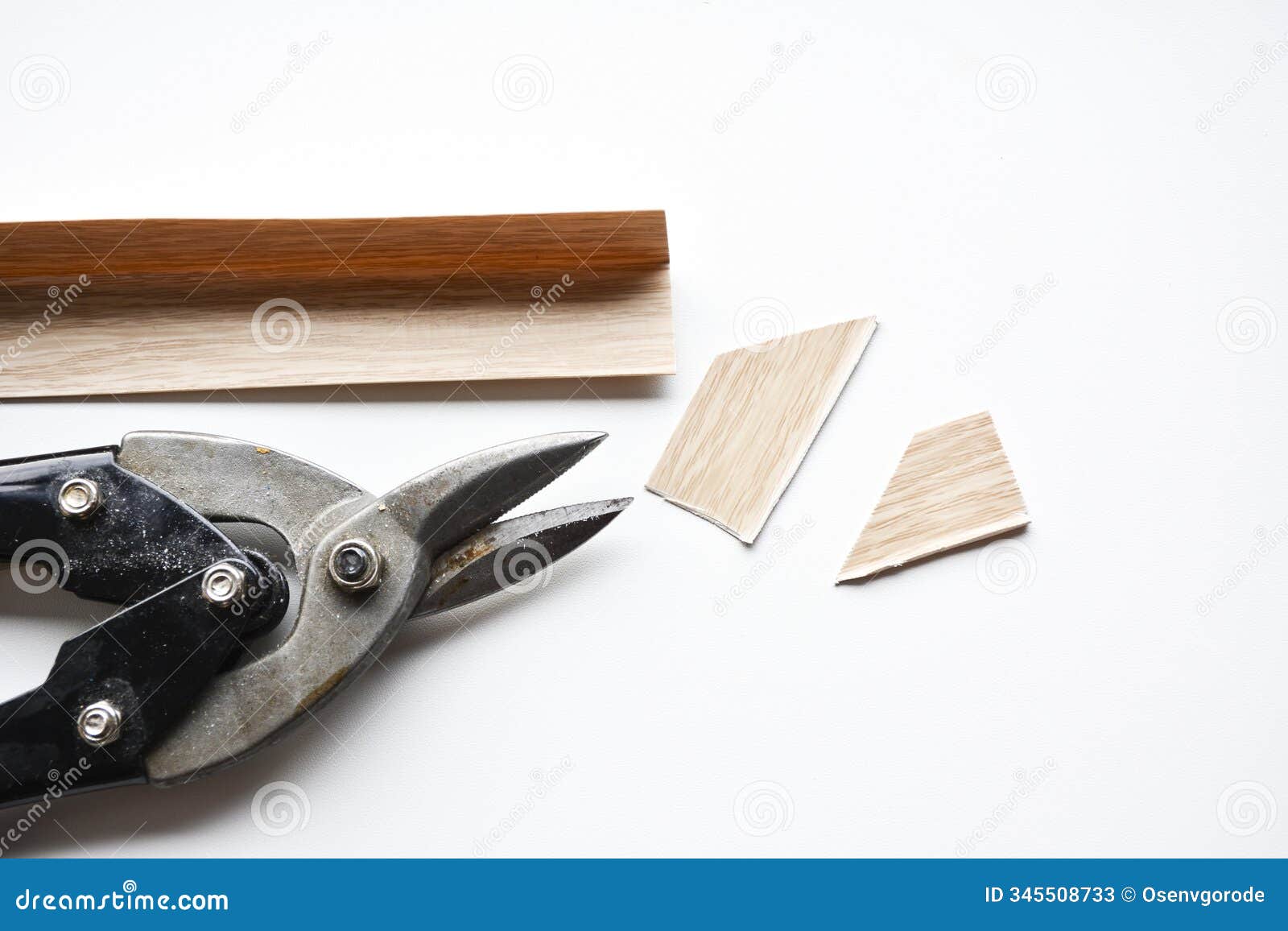 Metal Shears. Cutting Decorative Plastic Corners. Renovation or ...