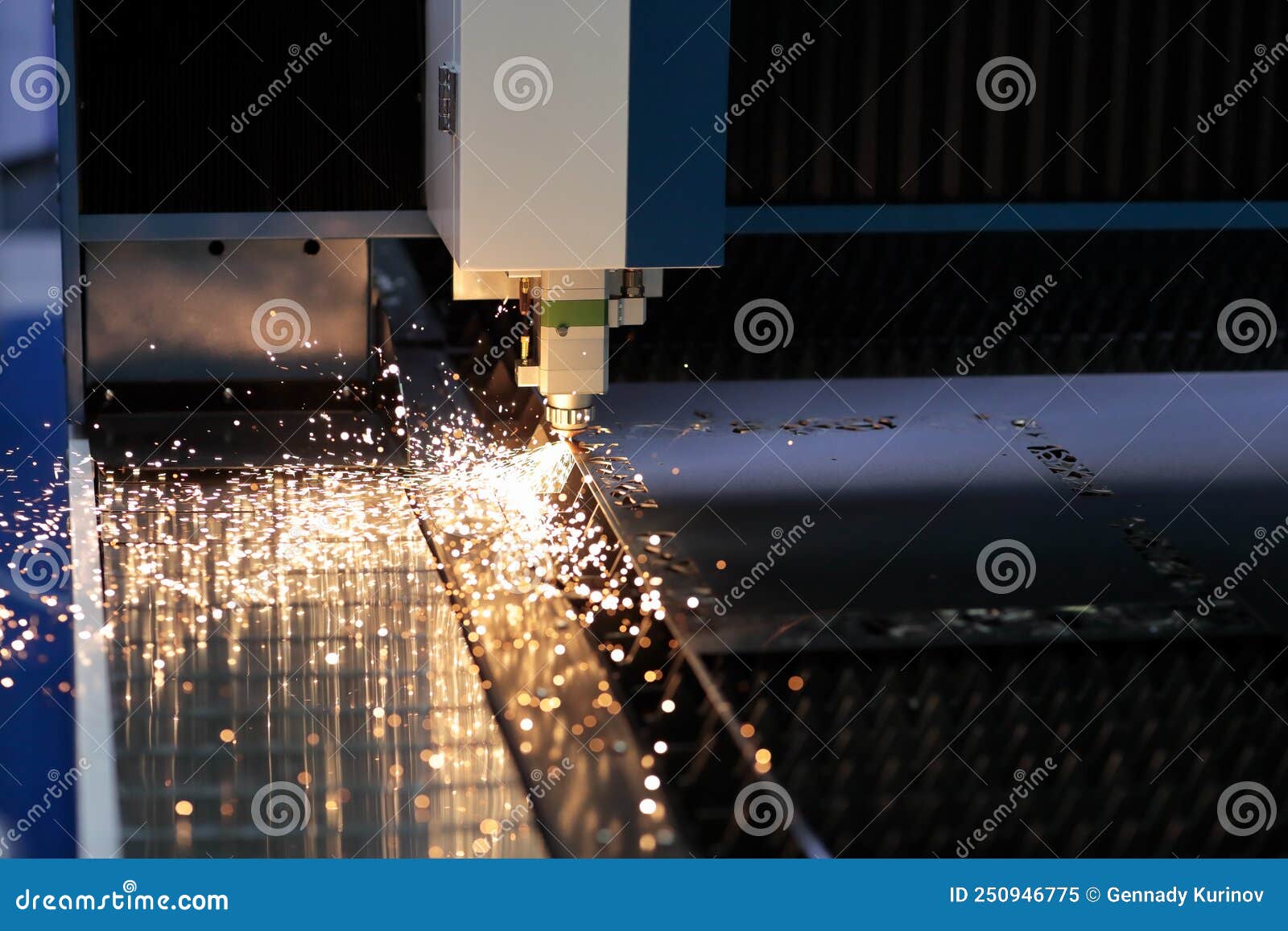 Metal Sheet Cutting Process Stock Image - Image of metalworking ...