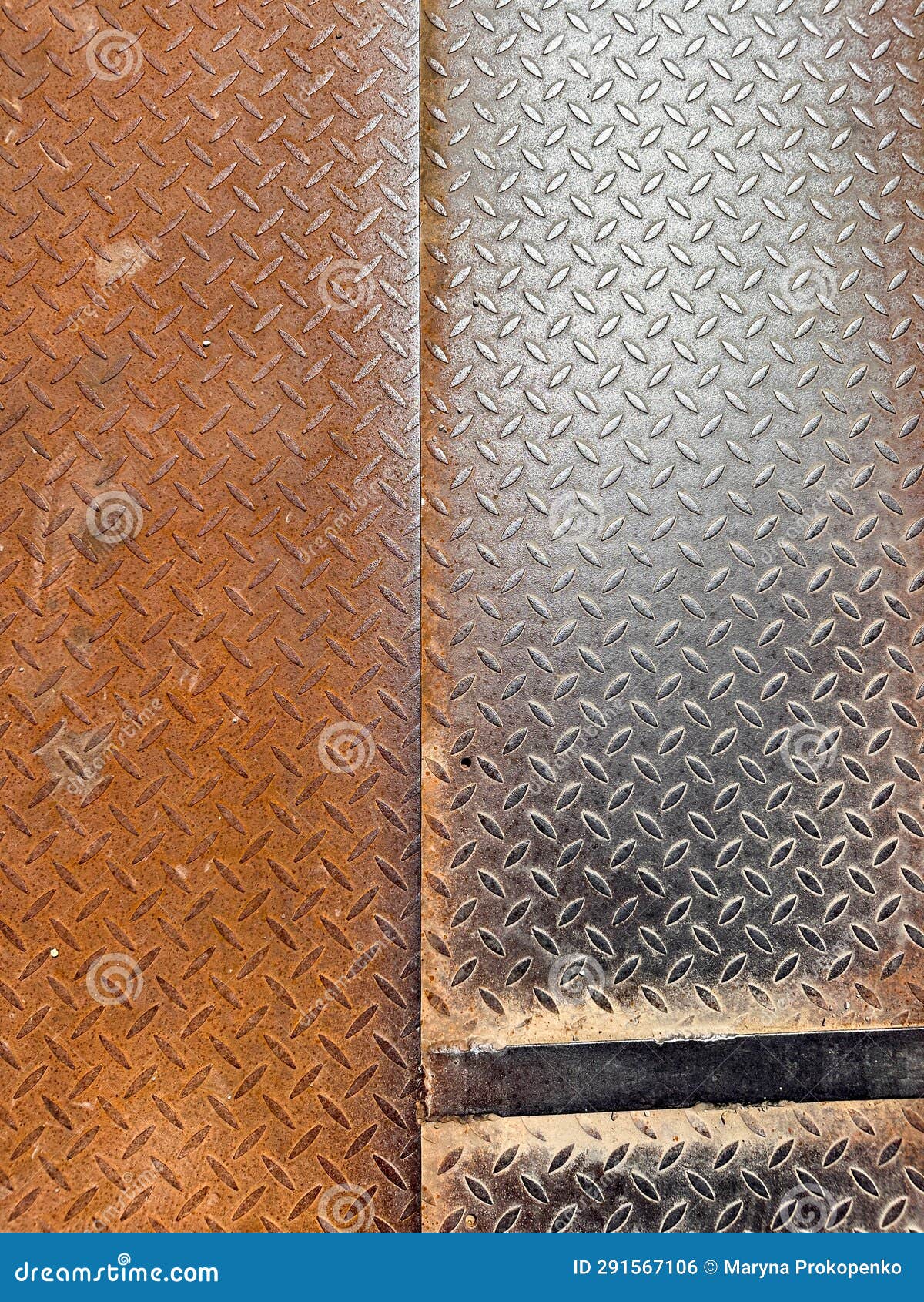Metal Sheet Pattern with Rust. Metal Sheet Consists of Several Fragments Stock Photo - Image of ...