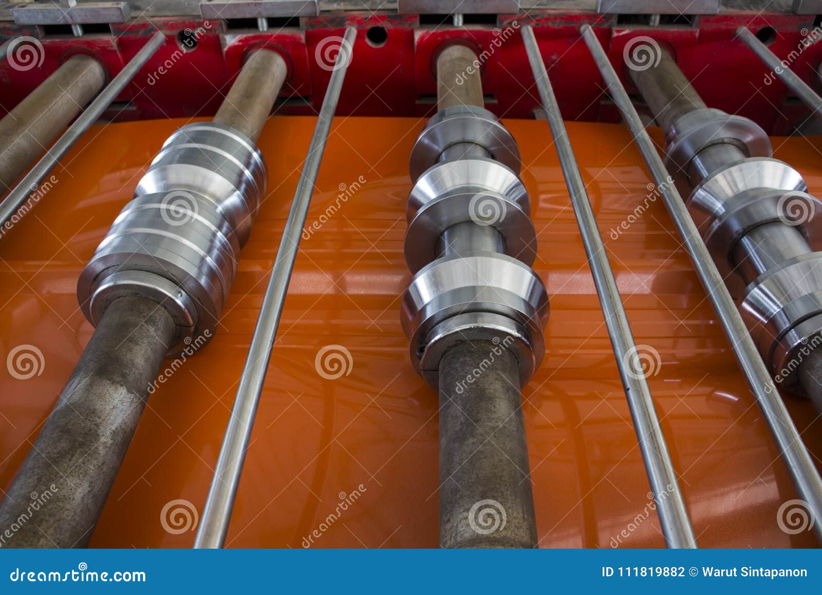 Metal Sheet in Rolling Process Stock Photo - Image of forming ...