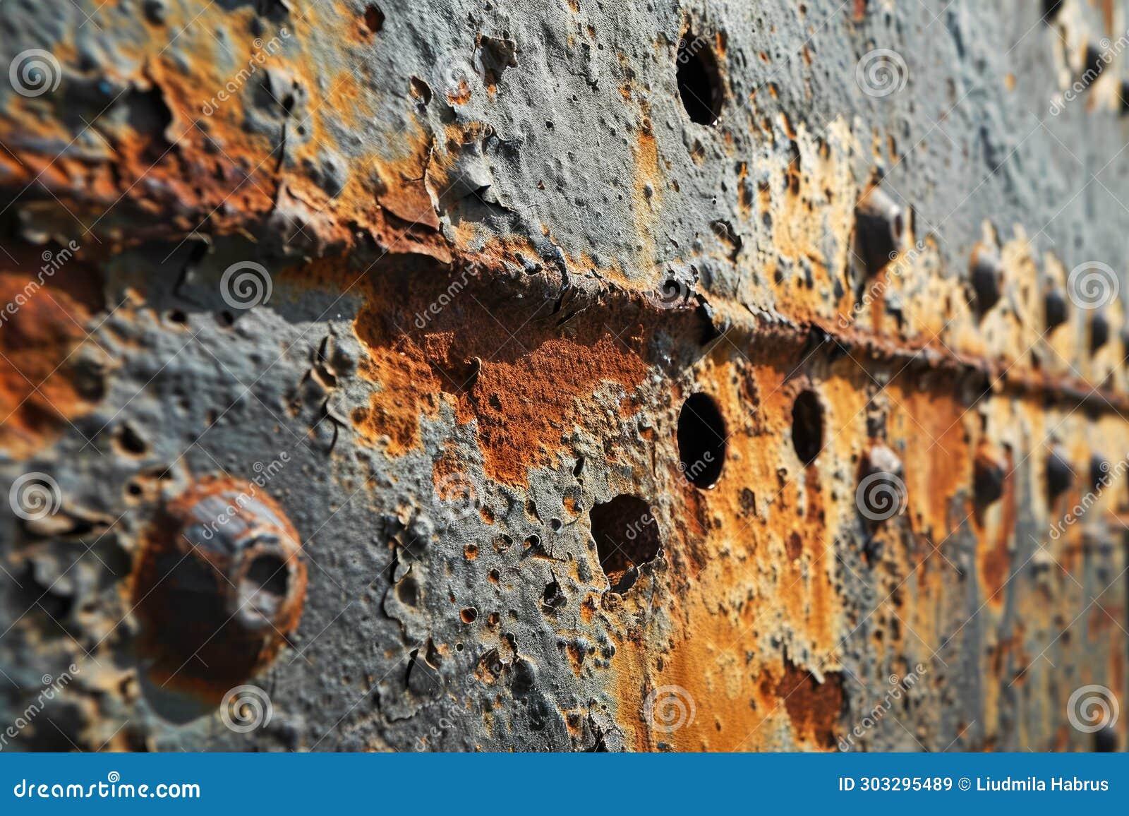 Metal Sheet with Rust and Holes Stock Illustration - Illustration of ...