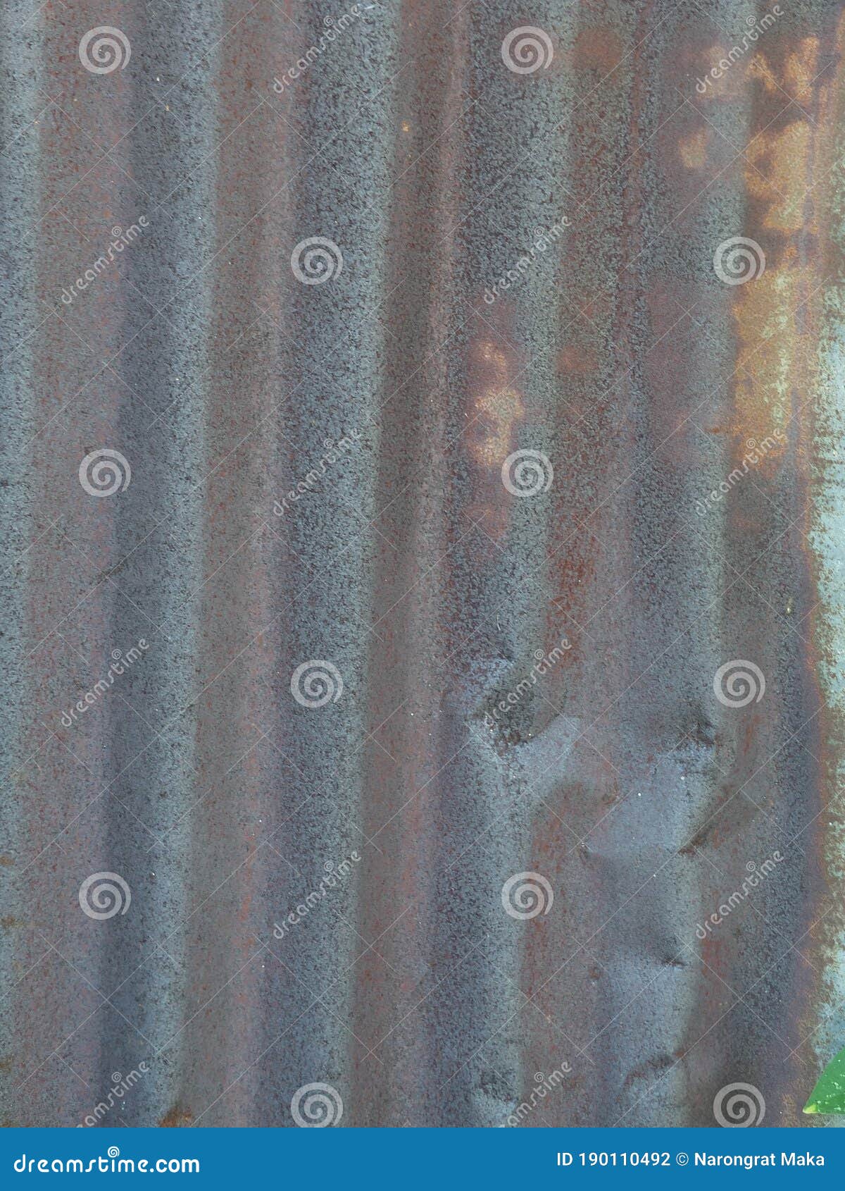 The Metal Sheet is Used As a Wavy Roof that Has a Rusty Texture Stock ...