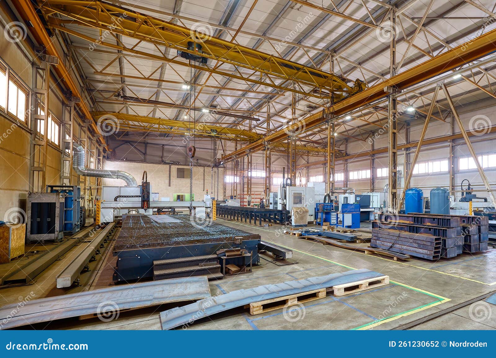 Metal Sheets Processing Workshop at Production Plant Stock Photo ...