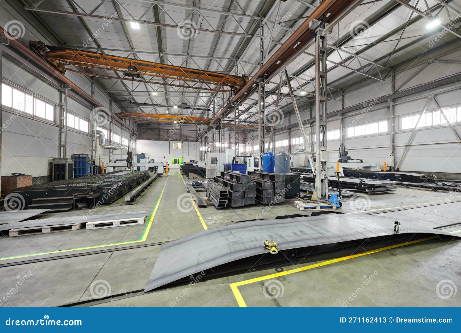 Metal Sheets Processing Workshop at Production Plant Stock Image ...
