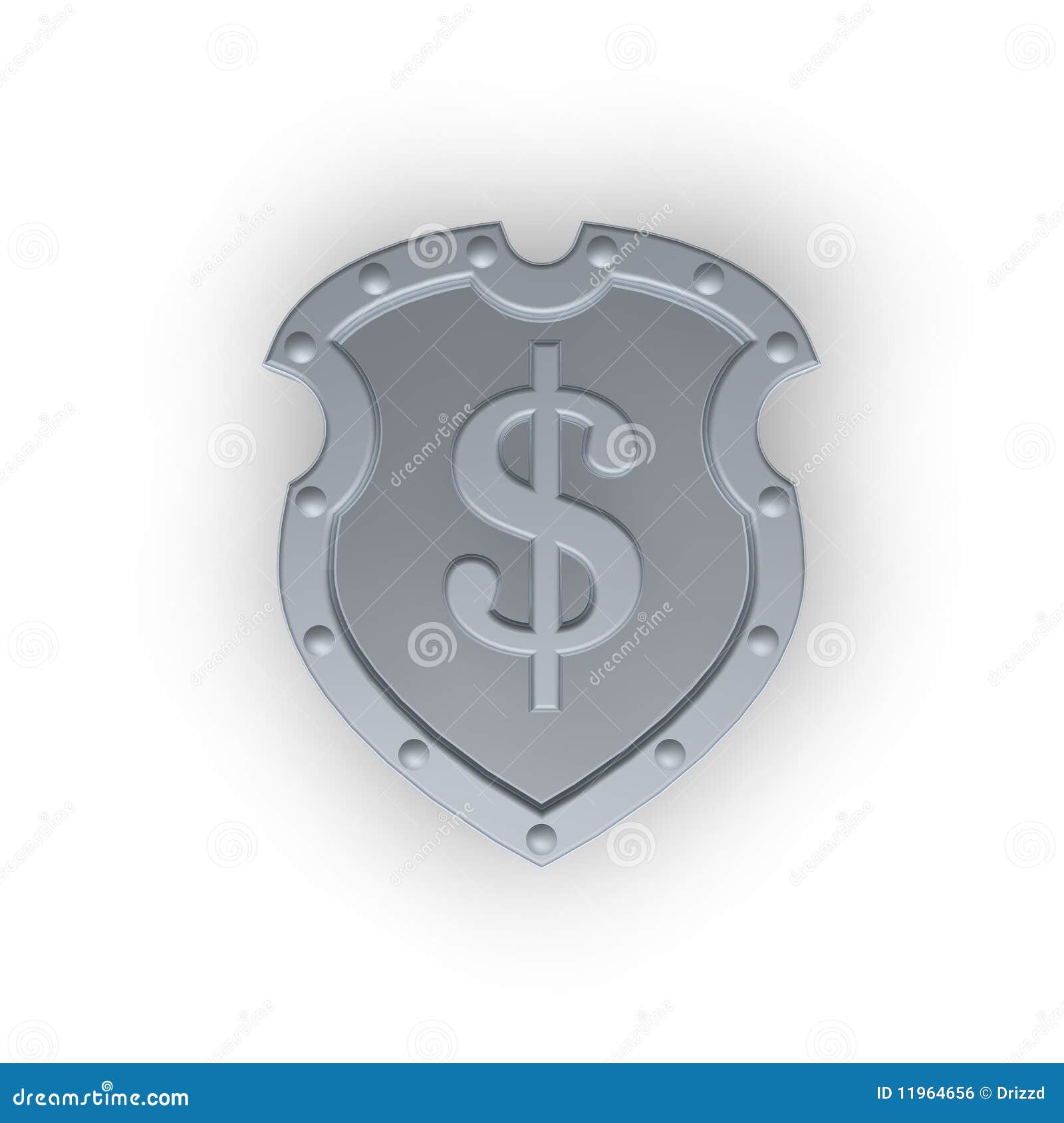 Metal Shield with Dollar Sign Stock Illustration - Illustration of ...