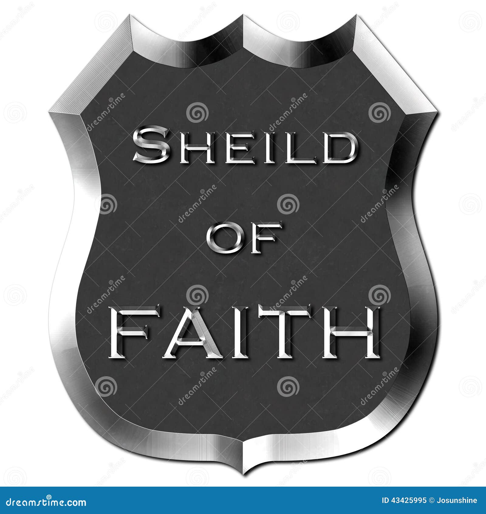 Metal Shield of Faith Sign stock illustration. Illustration of religion ...