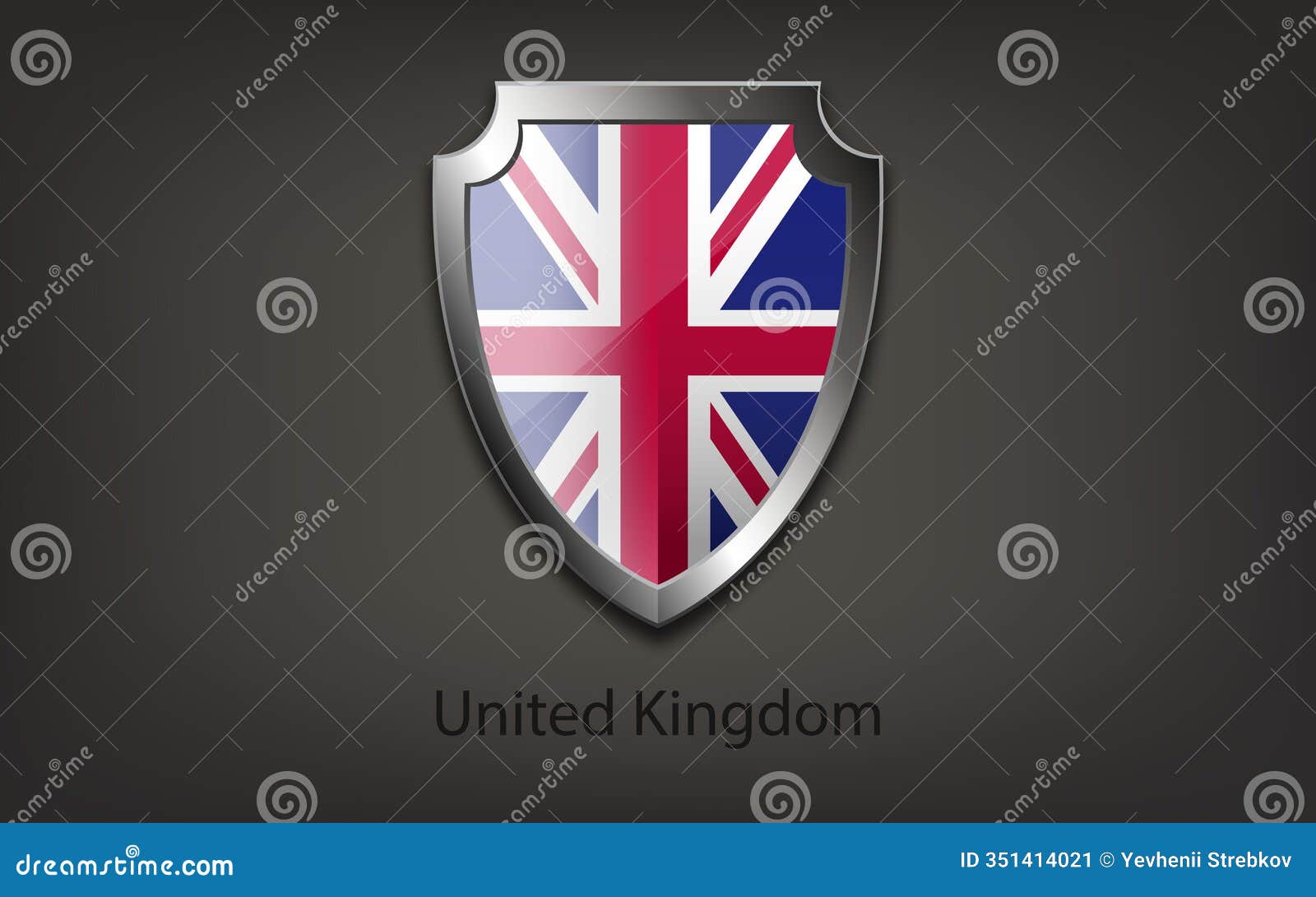 Metal Shield with the Flag of Great Britain. Vector Stock Illustration ...