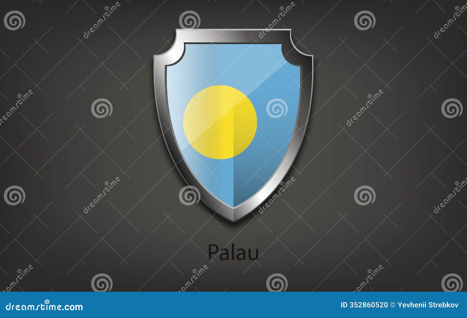 Metal Shield with Flag of Palau. Vector Stock Illustration ...