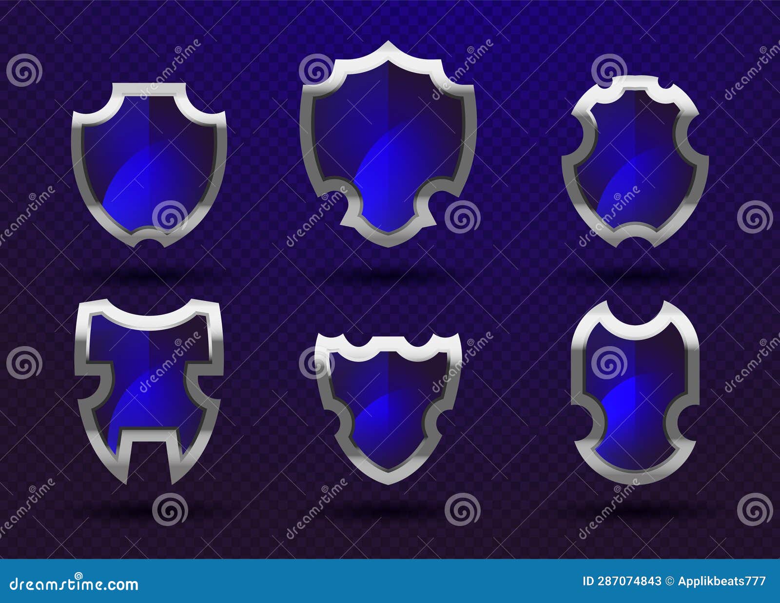 Metal Shield with Frame Realistic Vector Illustration. Blank Silver ...