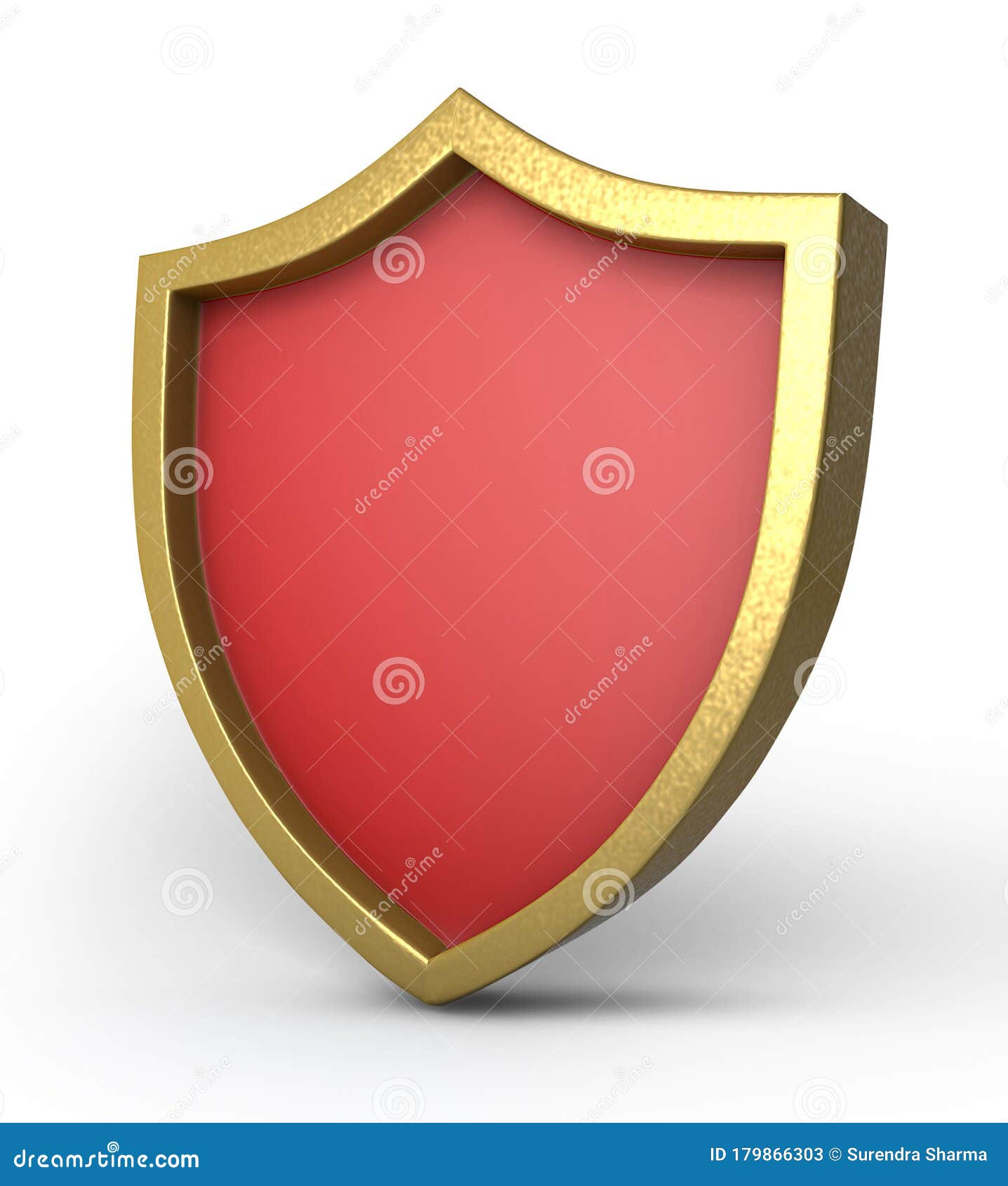 Metal Shield, Golden Shield,3d Shield Made of Gold Side View, Stock ...