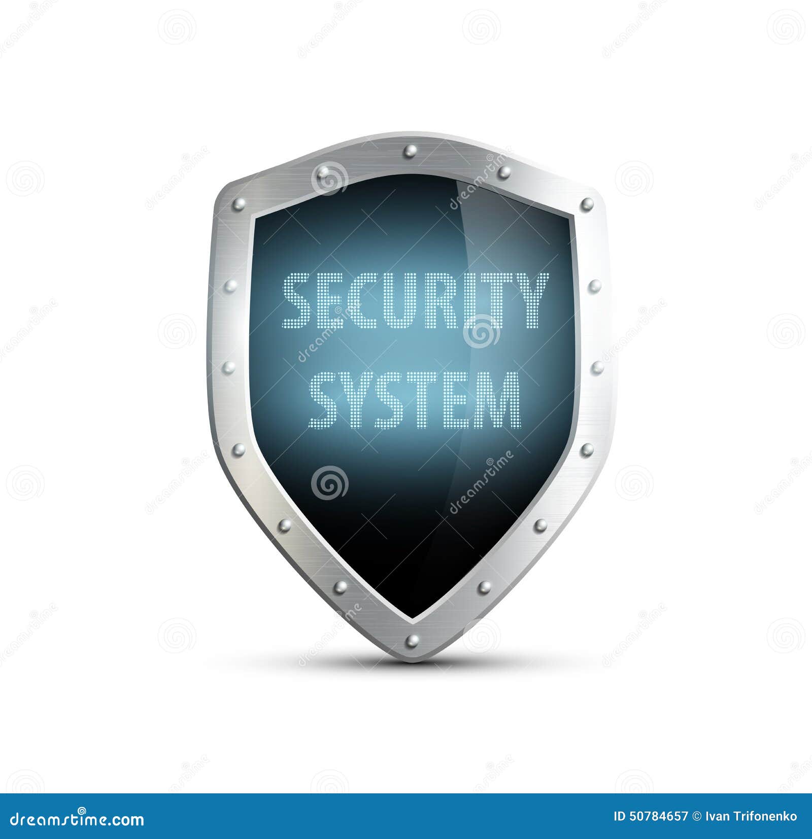 Metal Shield with the Inscription Security System. Isolated on W Stock ...