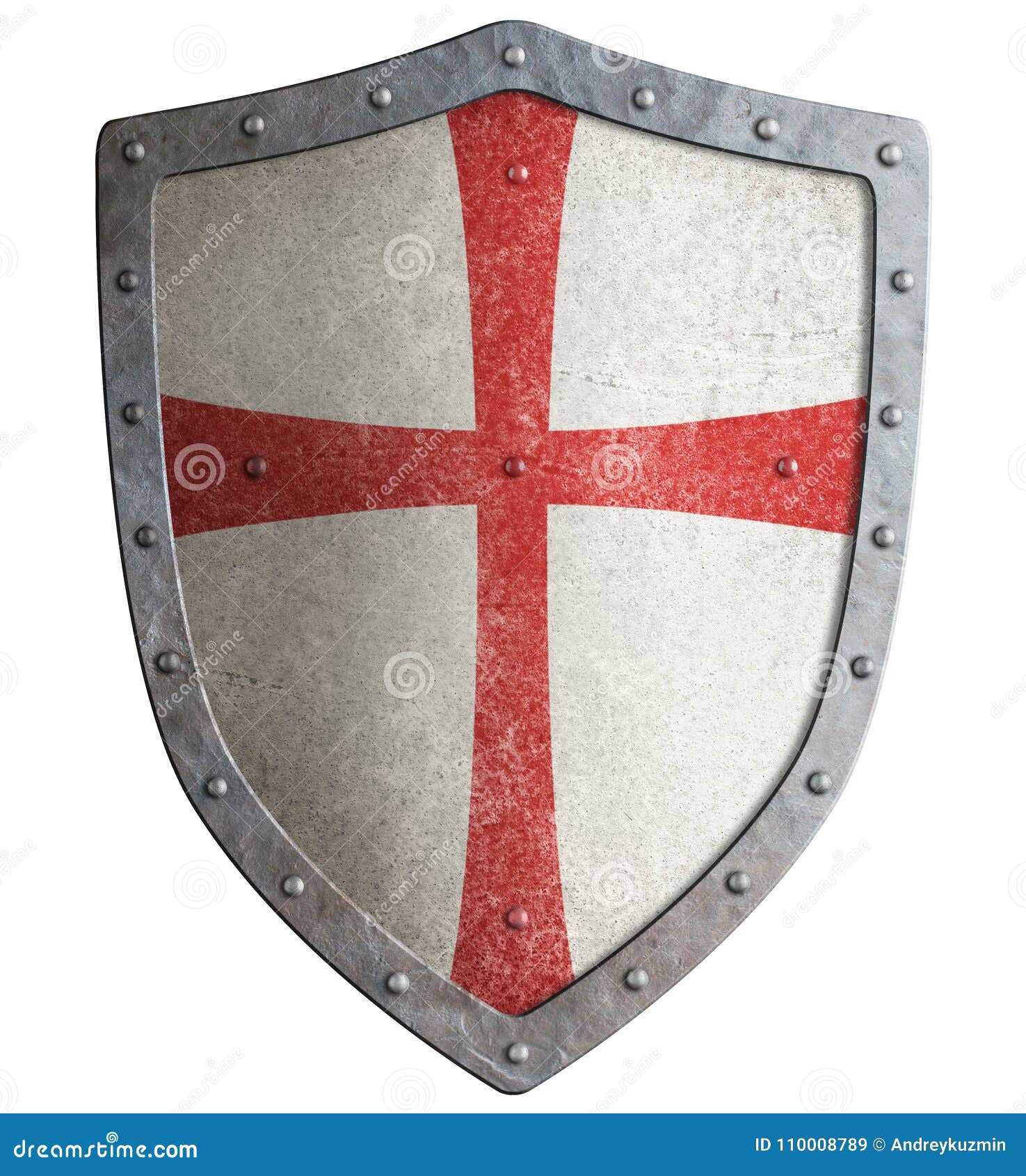 Shield Of Templar Knights Cross Of The Templars Isolated On White