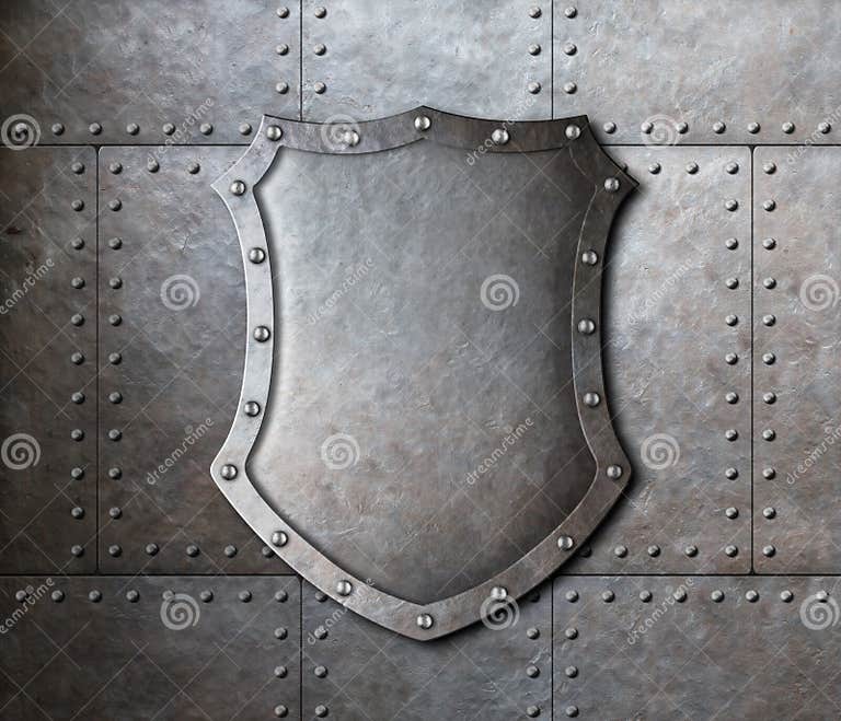 Metal Shield Over Armor Plates Background Stock Image - Image of design ...