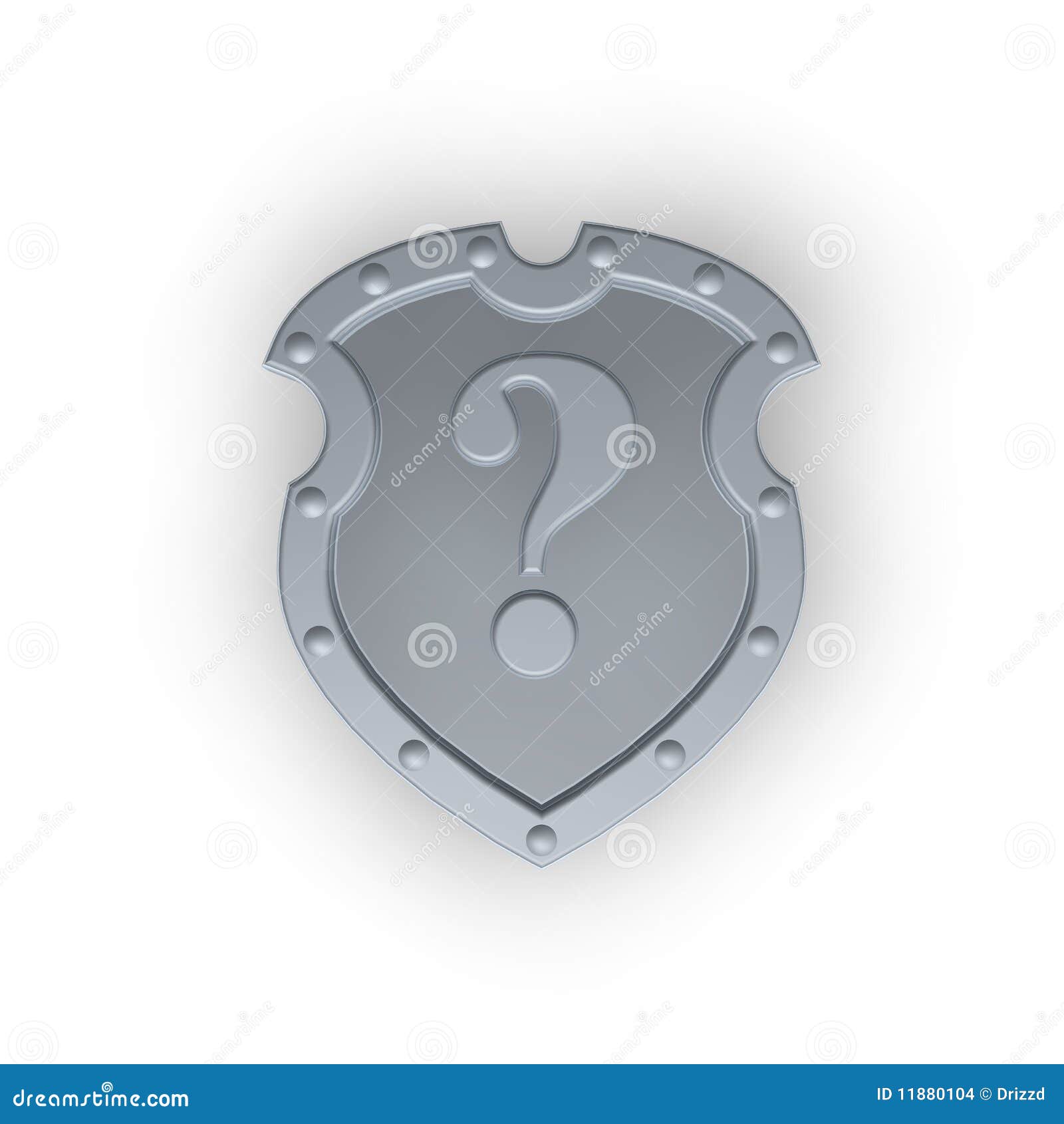 Metal Shield with Question Mark Stock Illustration - Illustration of ...