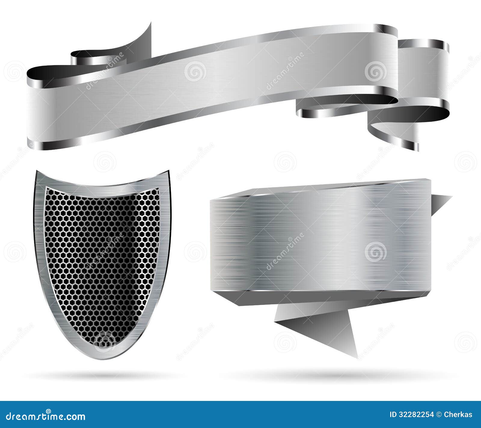 Metal Shield, Ribbon, Banner Stock Vector - Illustration of concept ...