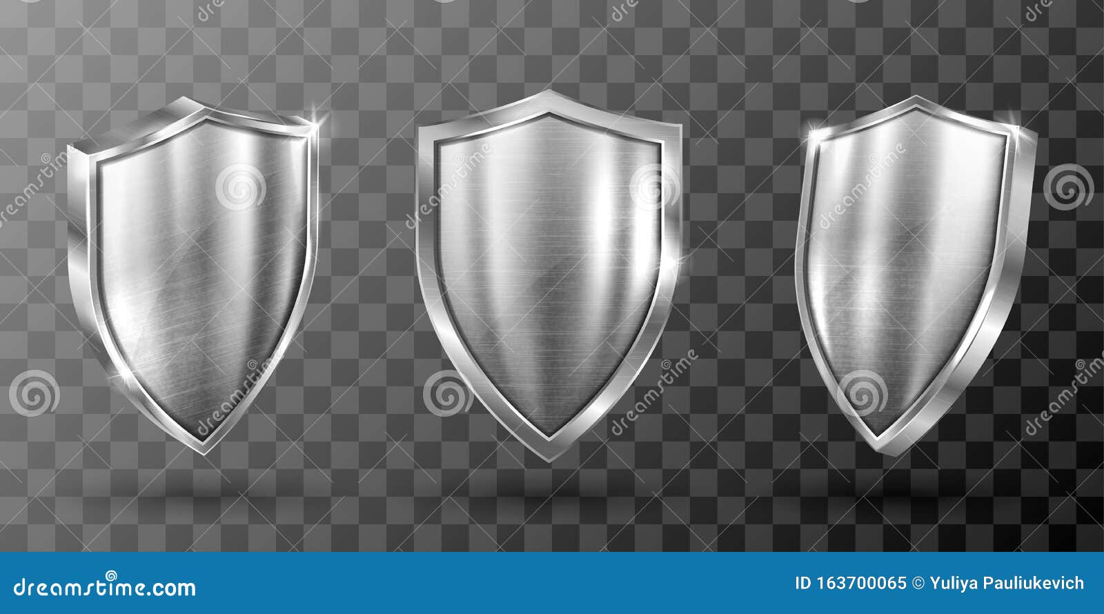 Metal Shield with Steel Frame Realistic Stock Vector - Illustration of ...