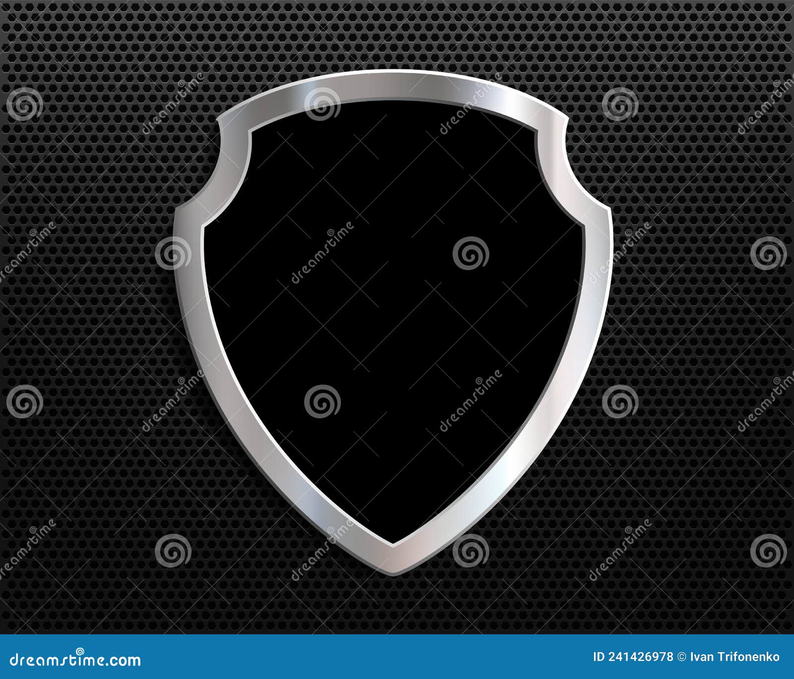 Metal Shield on Textured Steel Background Stock Vector - Illustration ...