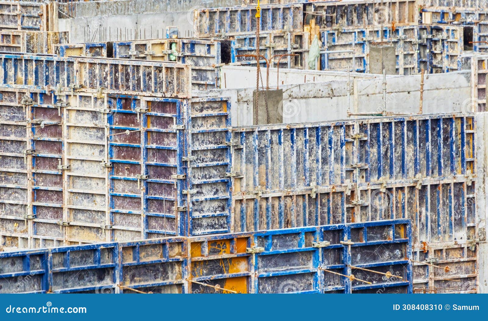 Metal Shields for Fixing Concrete Structures Stock Photo - Image of ...