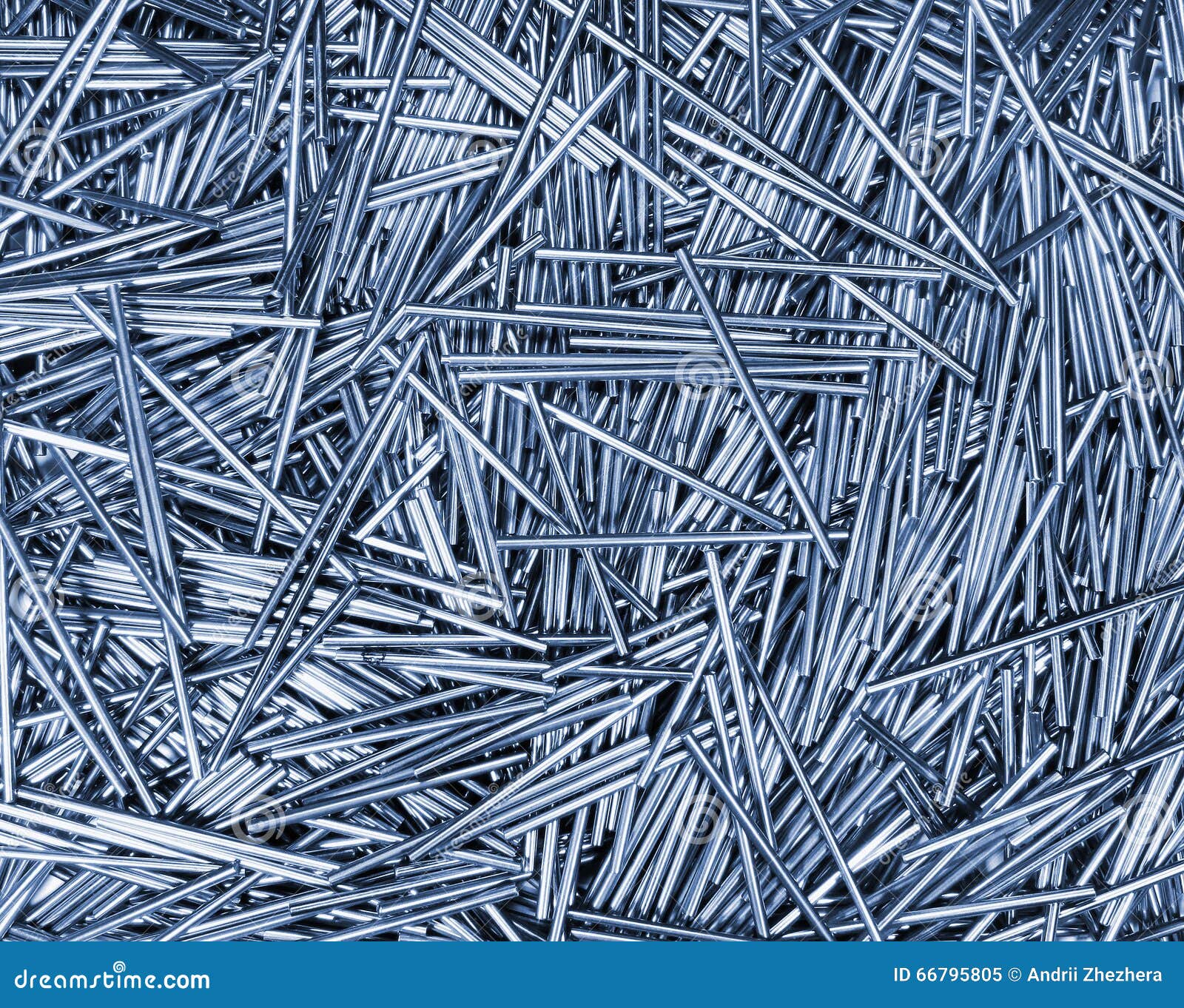 Metal Shiny Round Bars Blue Tinted Background Stock Image - Image of ...