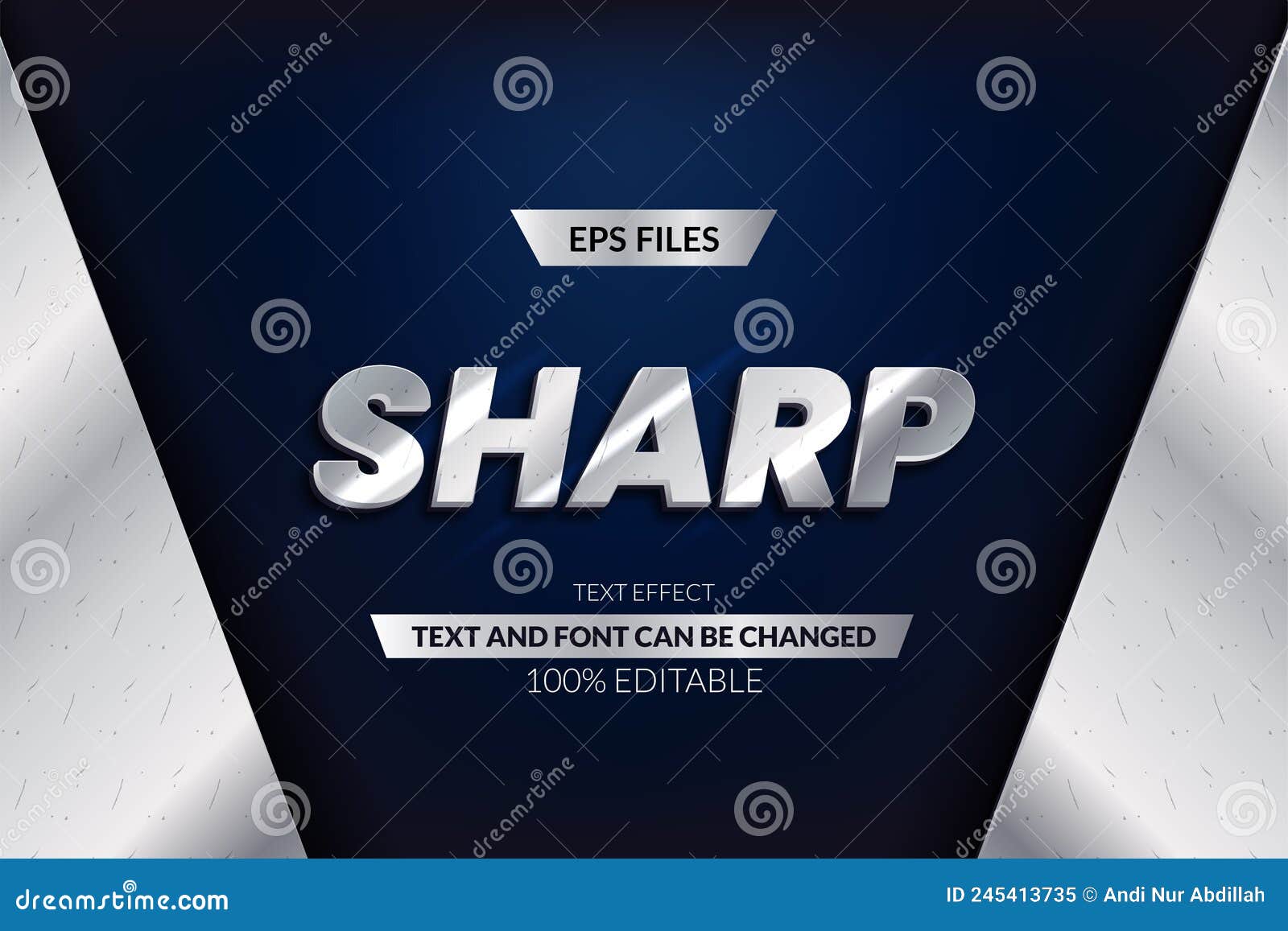 Metal Shiny Steel Sharp Editable Text Effect. Eps Vector File Stock ...