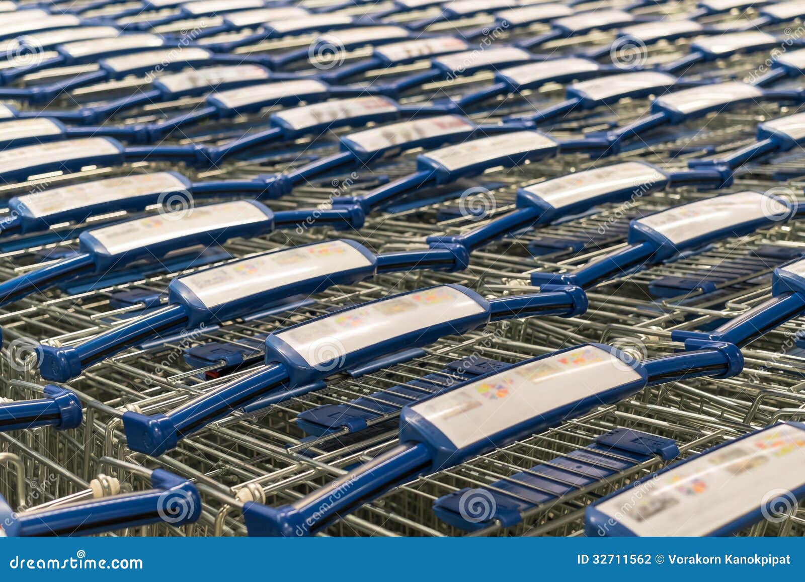 Metal Shopping Trolley Stack Stock Photo - Image of supermarket, stack ...