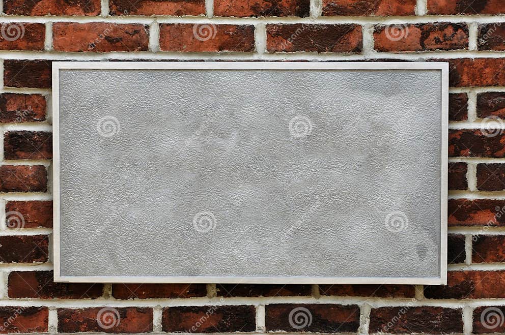 Metal Sign on Brick Wall stock photo. Image of symbol - 17205200
