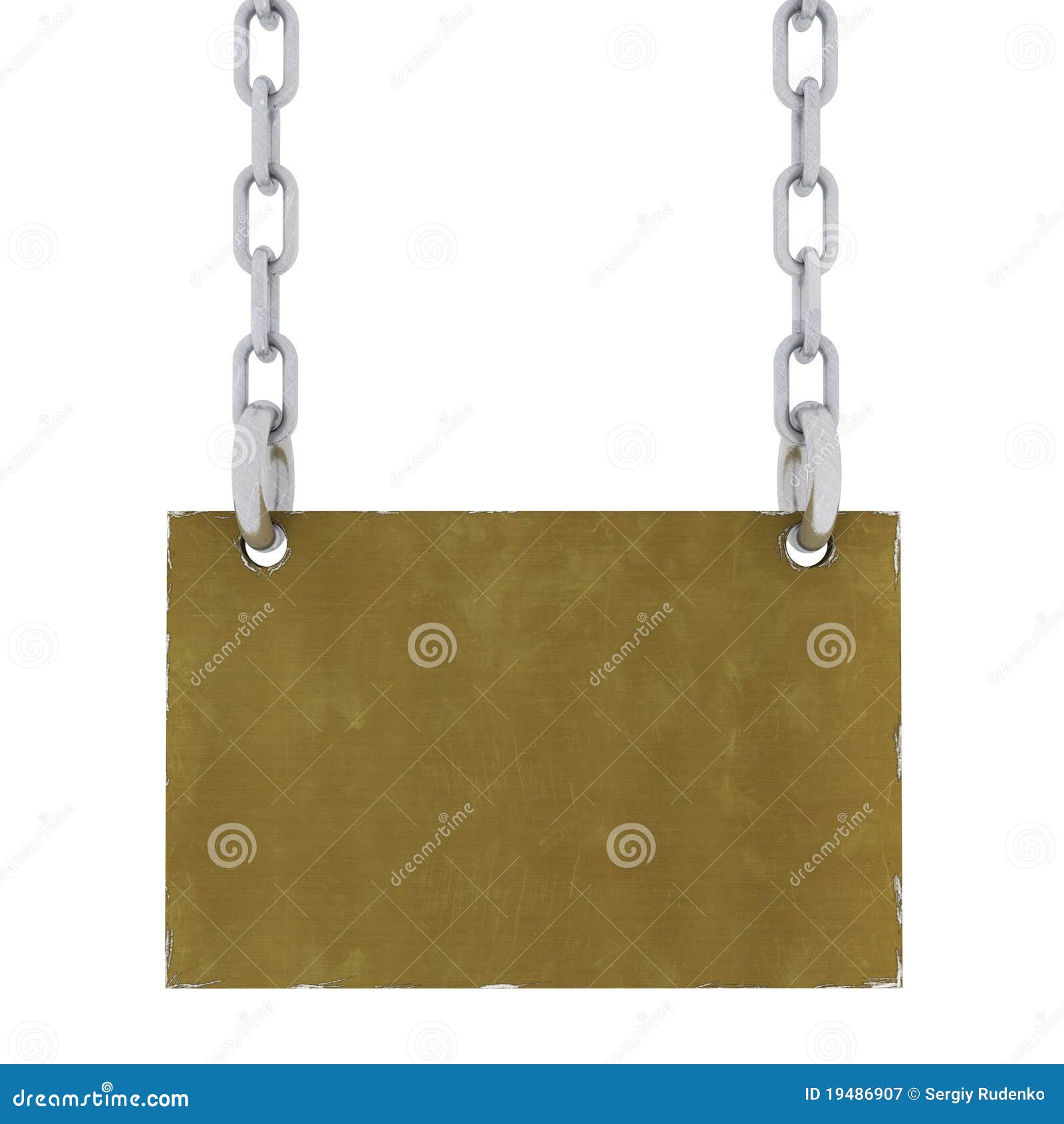Metal Sign with Chains stock illustration. Illustration of board - 19486907