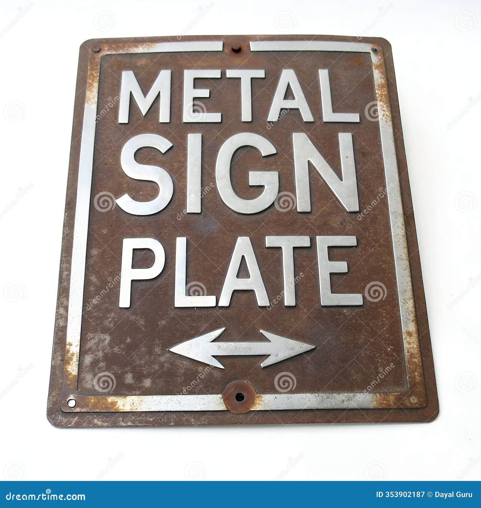 Metal Sign Plate Isolated on White Background Stock Illustration ...